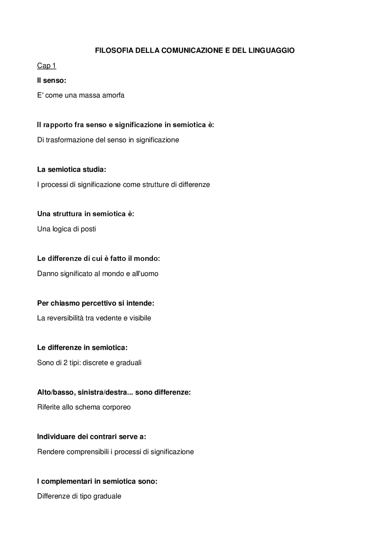 Filosofia Della Comunicazione E Del Linguaggio Prove Desame Di
