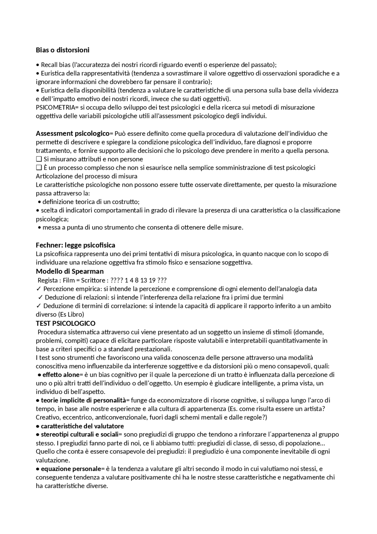 Riassunto Teorie E Tecniche Dei Test Appunti Di Statistica Docsity