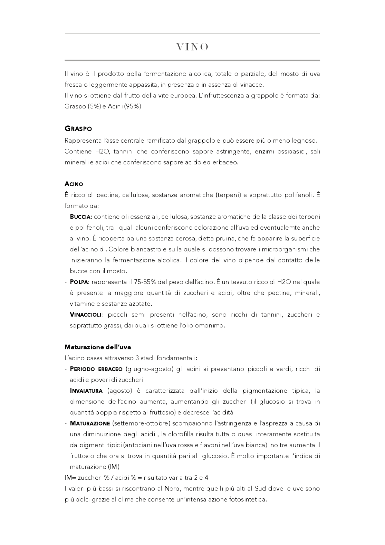 Analisi enologiche vino | Temi di Chimica | Docsity