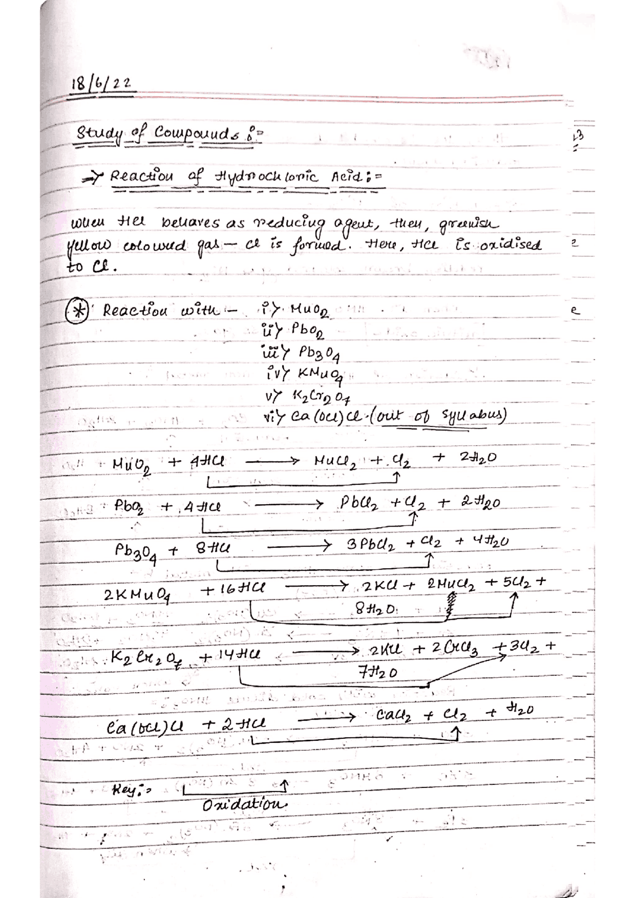 ICSE Class X Chemistry Study Of Compounds | Study notes Chemistry | Docsity