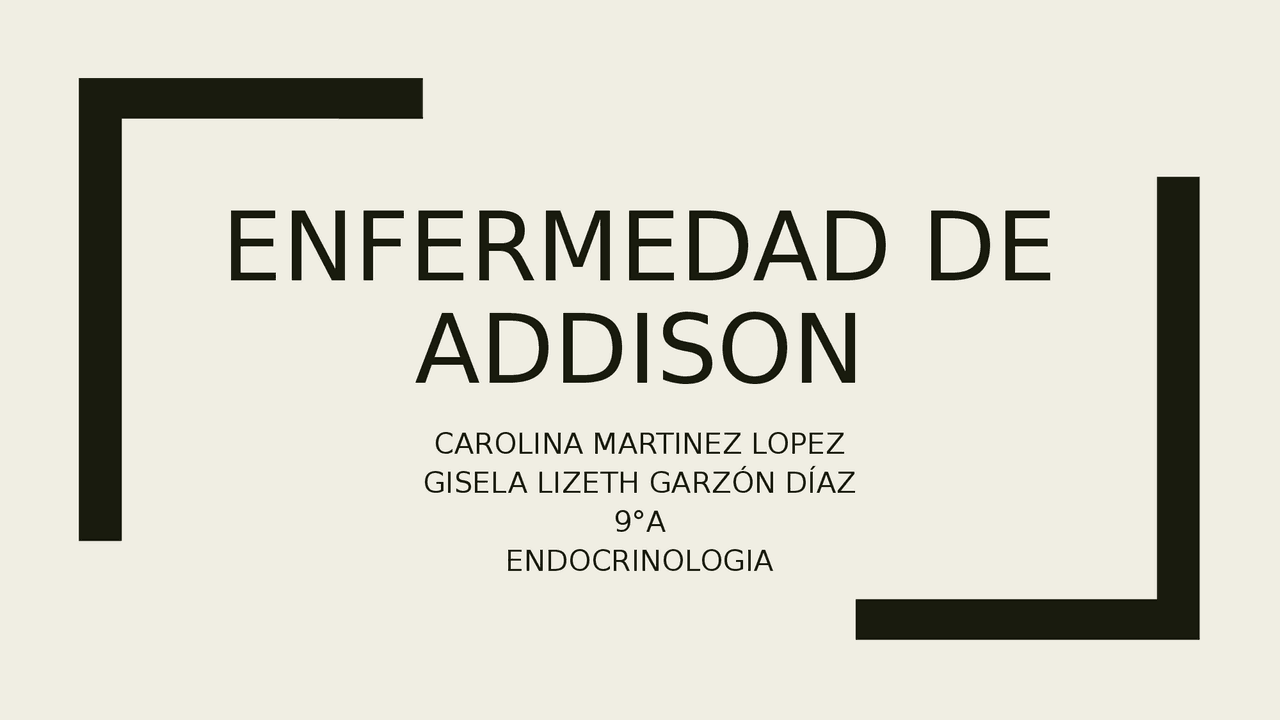 Enfermedad de addison | Diapositivas de Medicina | Docsity