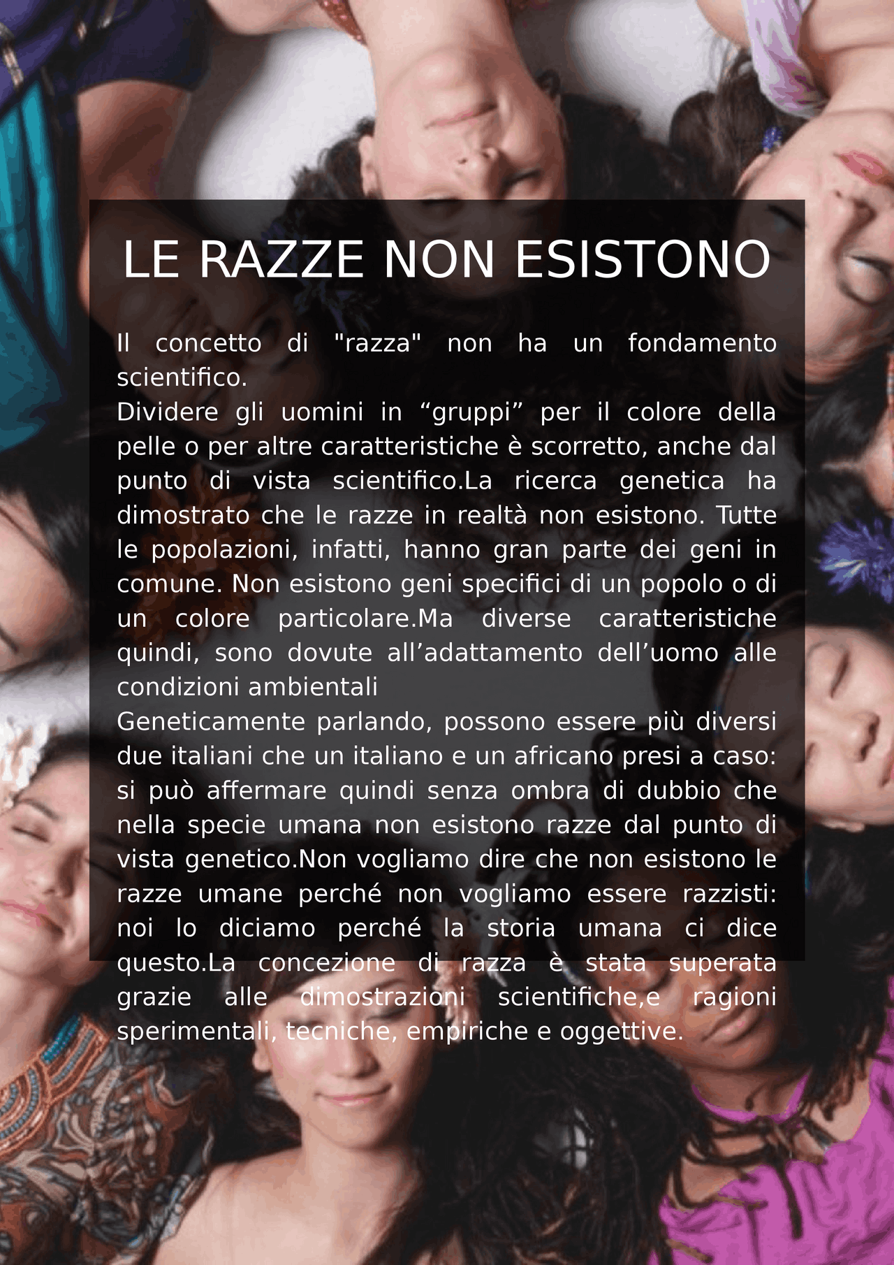 Le razze non esistono | Slide di Scienze Umane | Docsity
