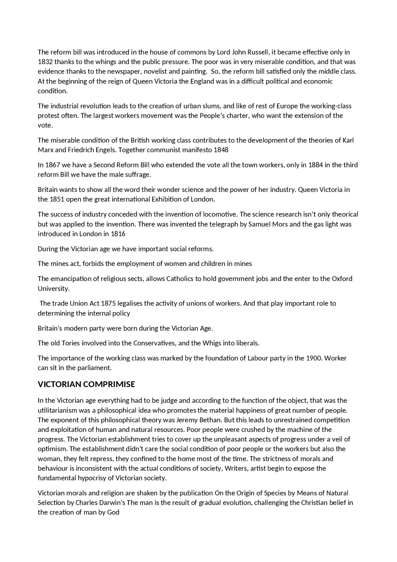 Victorian Age (riassunto, riforme, Victorian Compromise) | Appunti di ...
