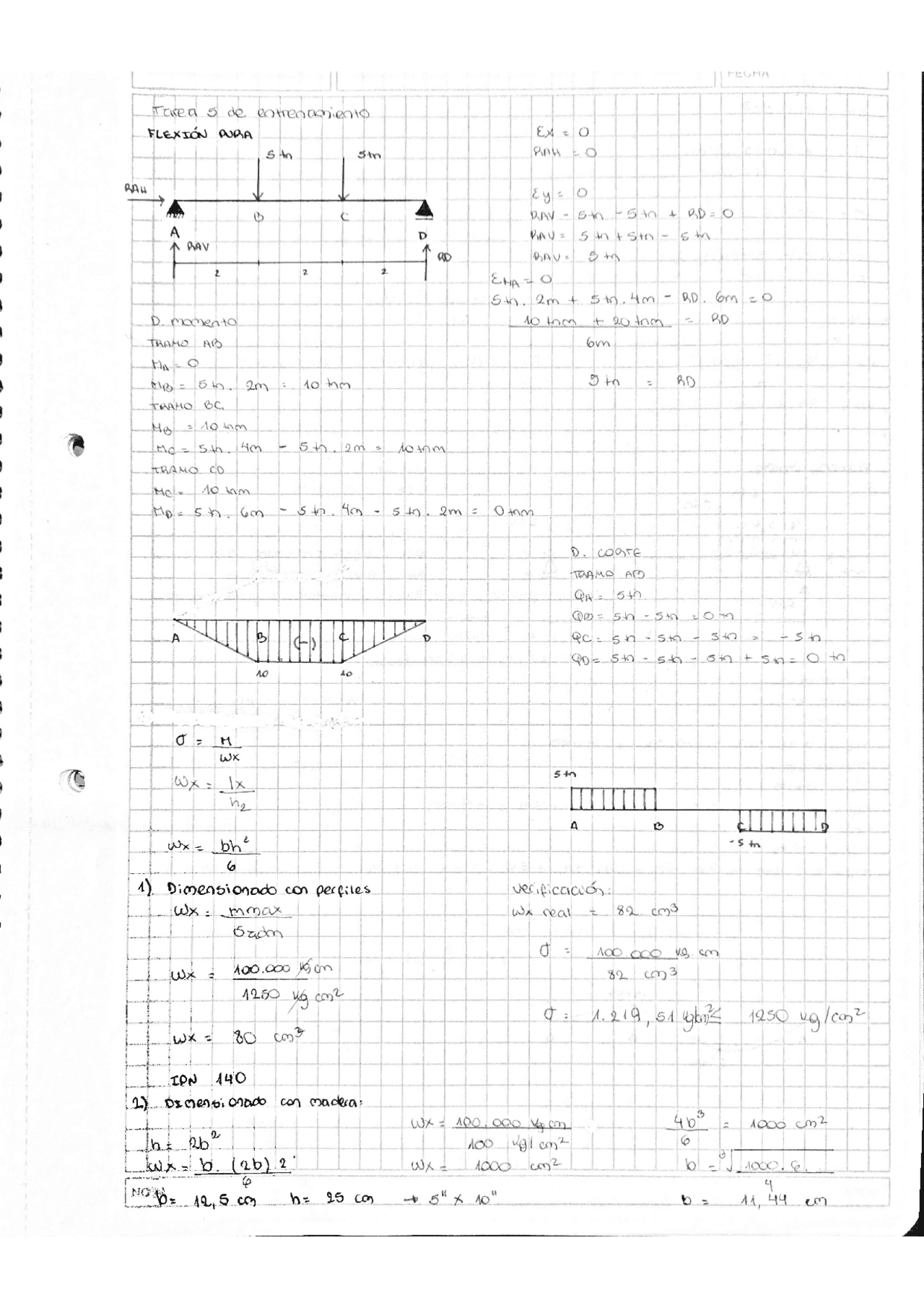 Ejercicios Flexion Simple Estructuras 1 Ejercicios De Estructuras
