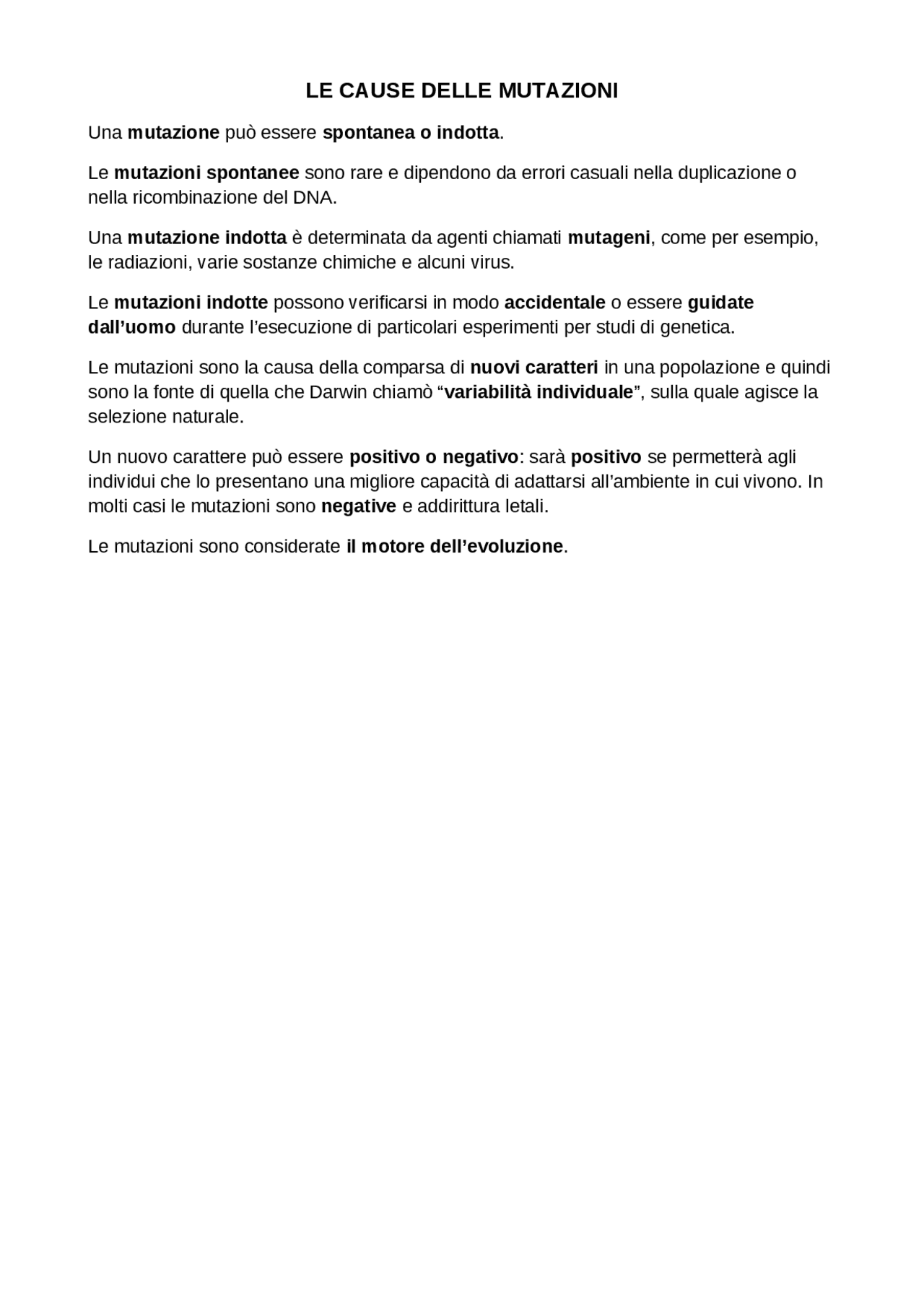 Le Cause Delle Mutazioni Schemi E Mappe Concettuali Di Scienze Della