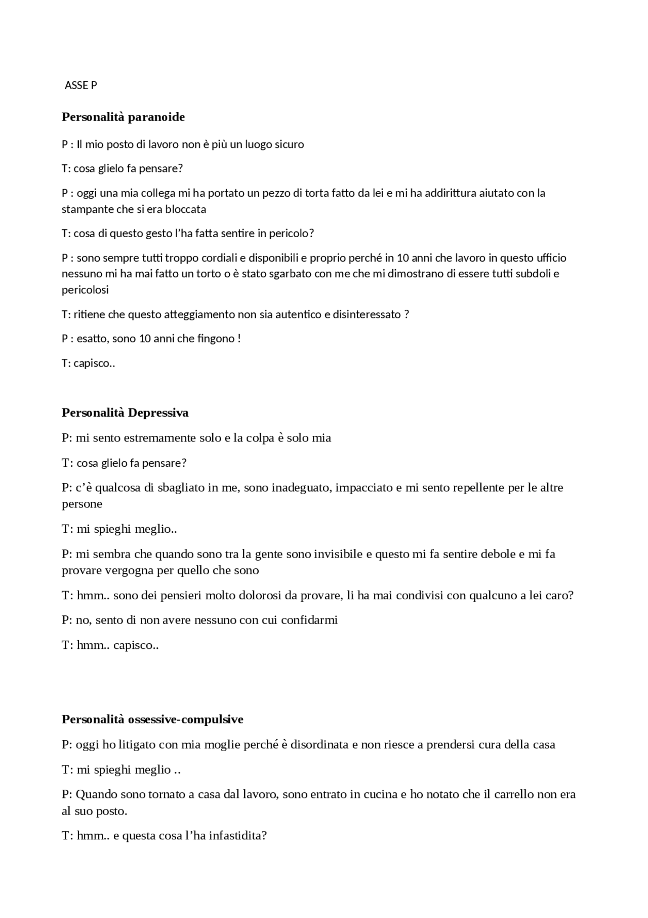 Vignette Cliniche Lingiardi Esercizi Di Psicopatologia Docsity