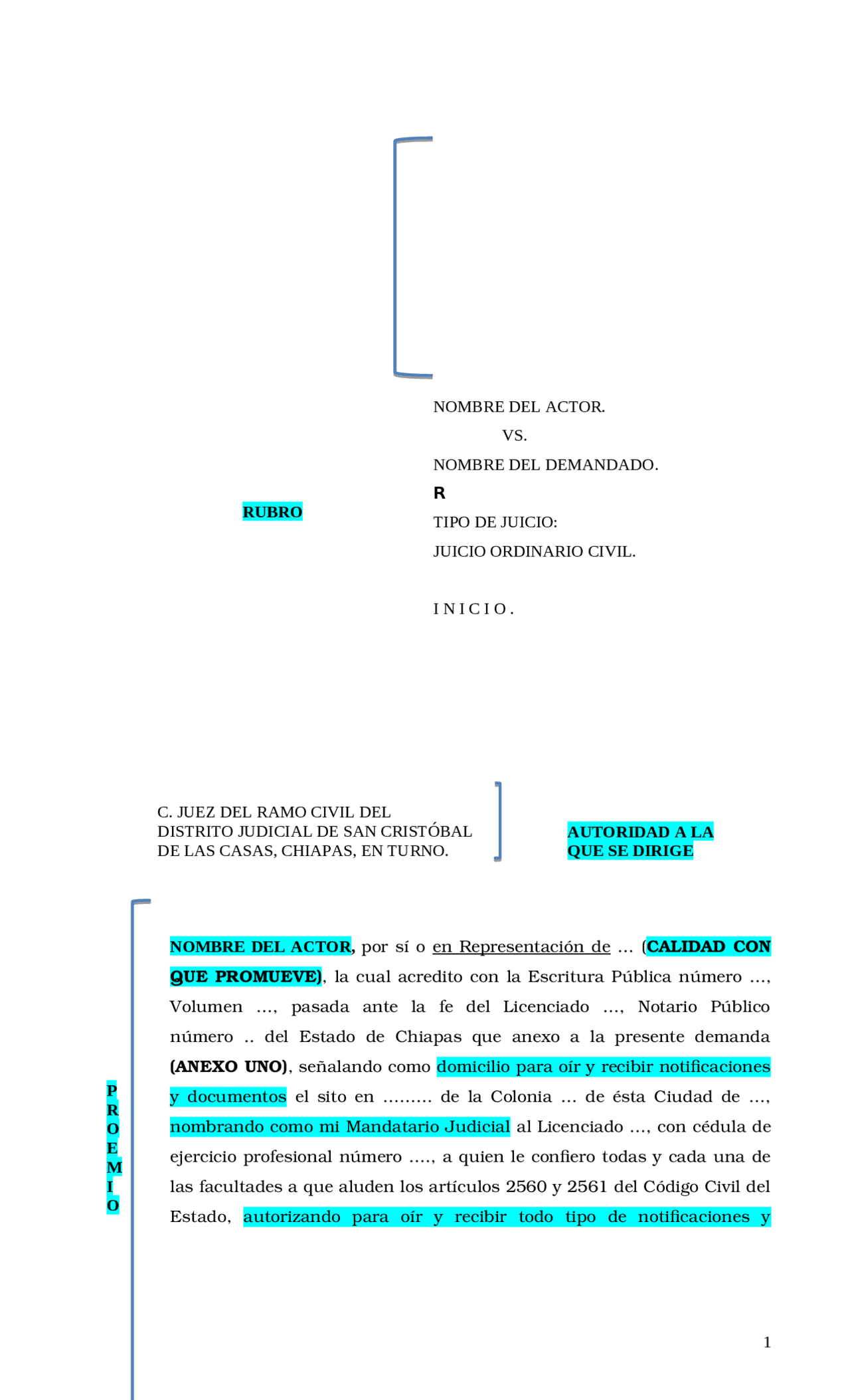 Estructura de una demanda | Guías, Proyectos, Investigaciones de Derecho Procesal | Docsity
