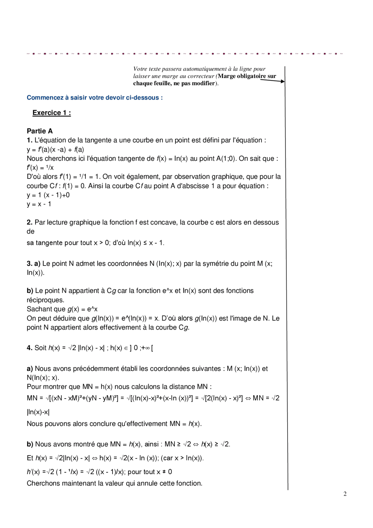 Devoir 5 CNED Mathématiques | Exercices Mathématiques | Docsity