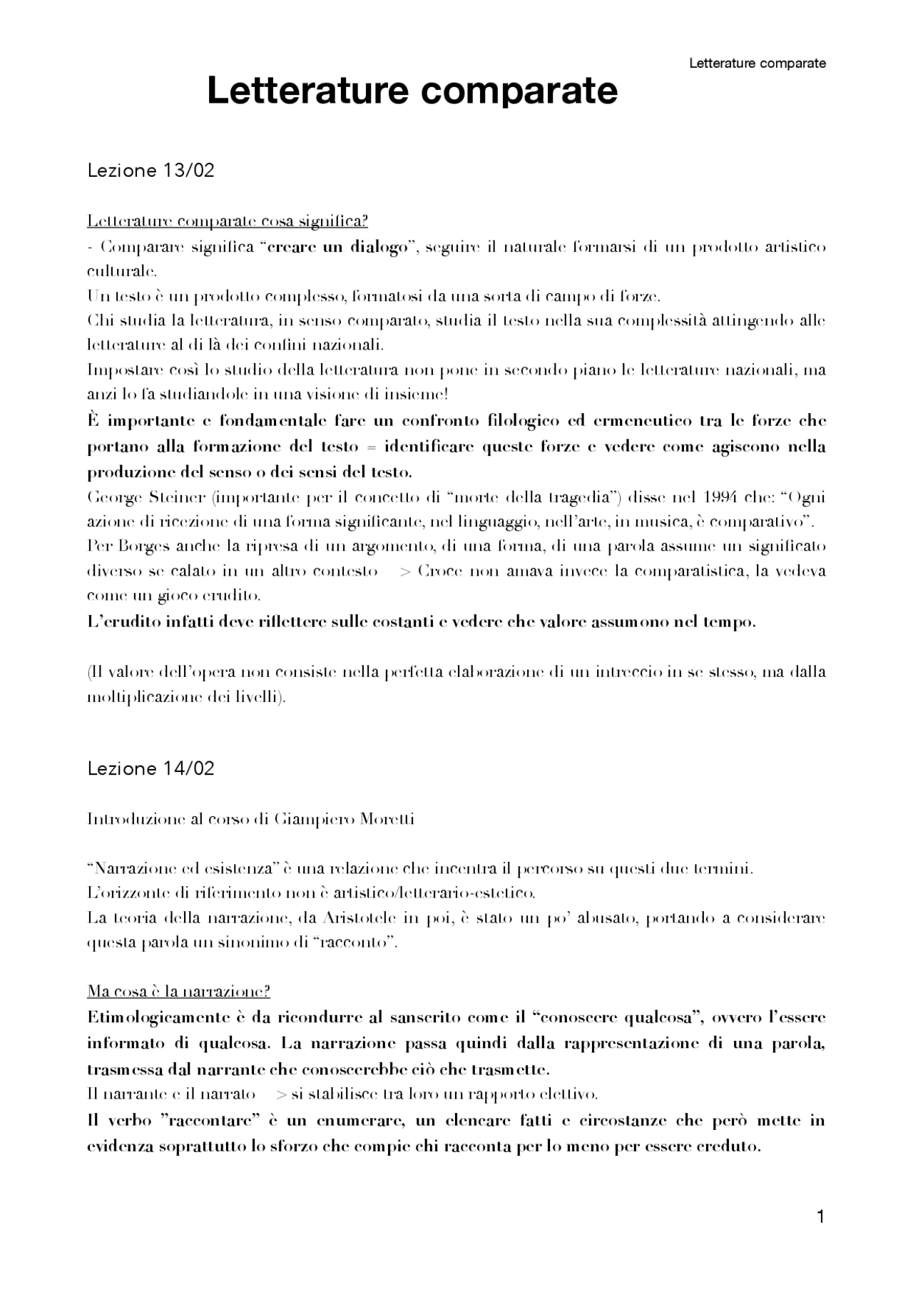 Appunti corso di letterature comparate a Unito | Appunti di Letterature ...