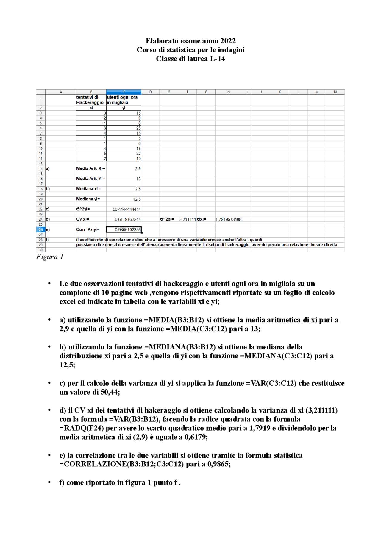 Elaborato Statistico Hacker Esercizi Di Statistica Docsity