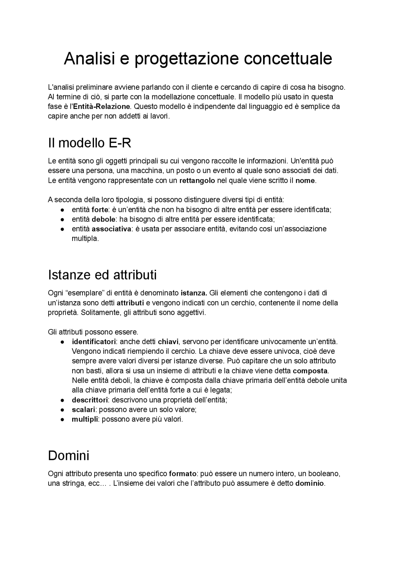 Progettazione Di Un Database Dispense Di Informatica Docsity