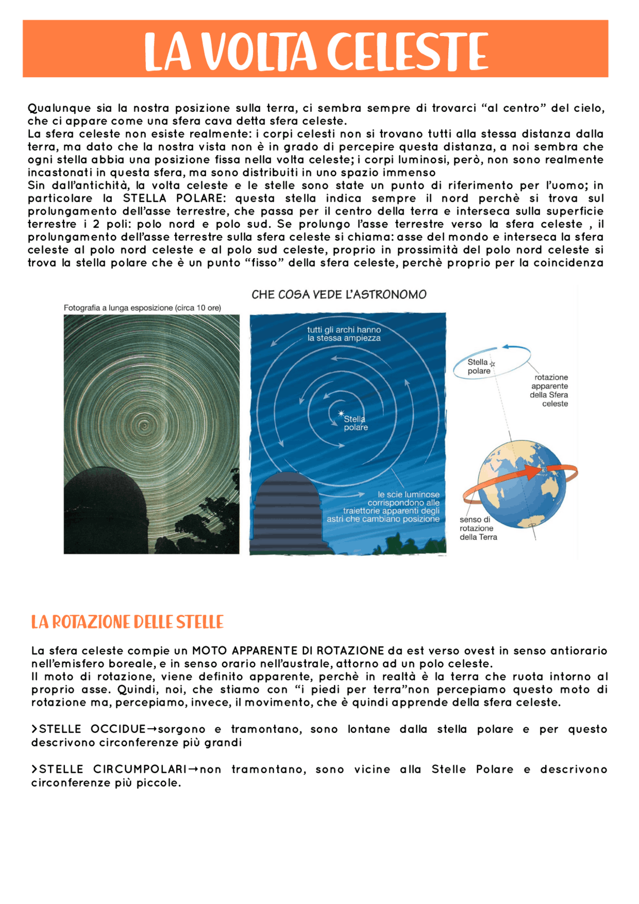 La Volta Celeste Riassunto Appunti Di Scienze Della Terra Docsity