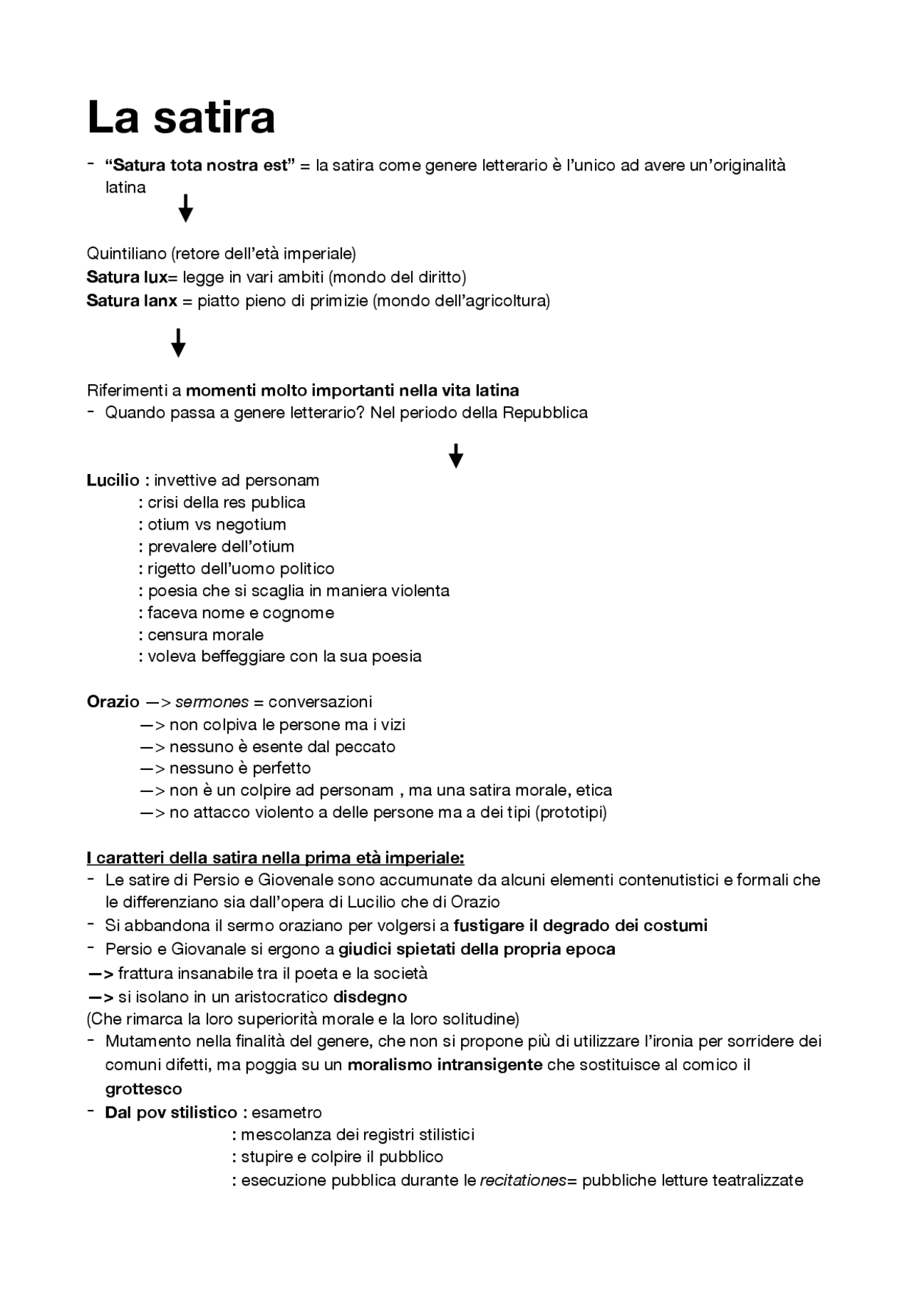 La satira, Persio e Giovenale | Appunti di Latino | Docsity