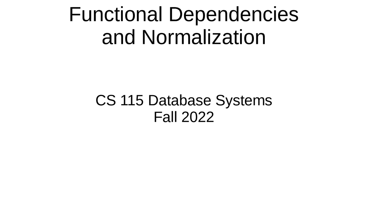 CS 115 Database SystemsFall 2022 | Exams Database Programming | Docsity