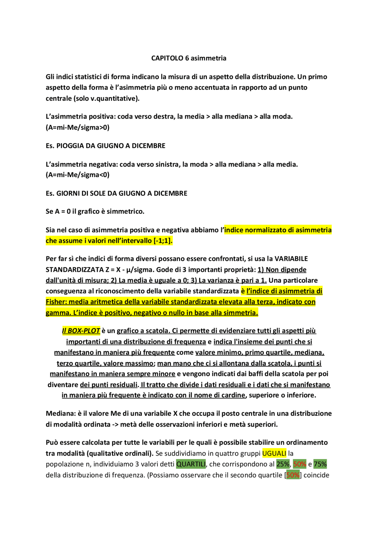 Continuo Della Prima Parte Statistica Schemi E Mappe Concettuali Di