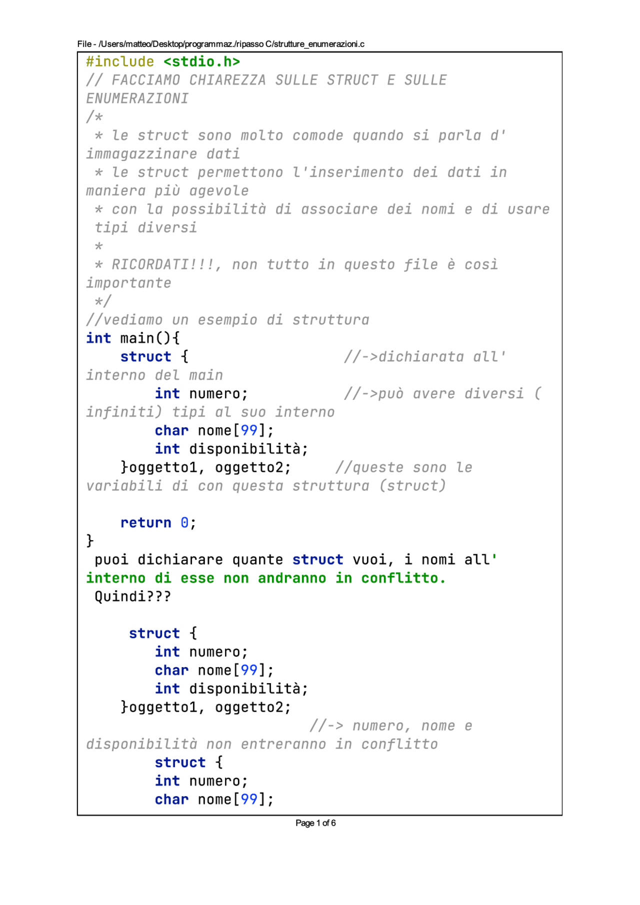 Strutture e Enumerazioni in C | Schemi e mappe concettuali di ...