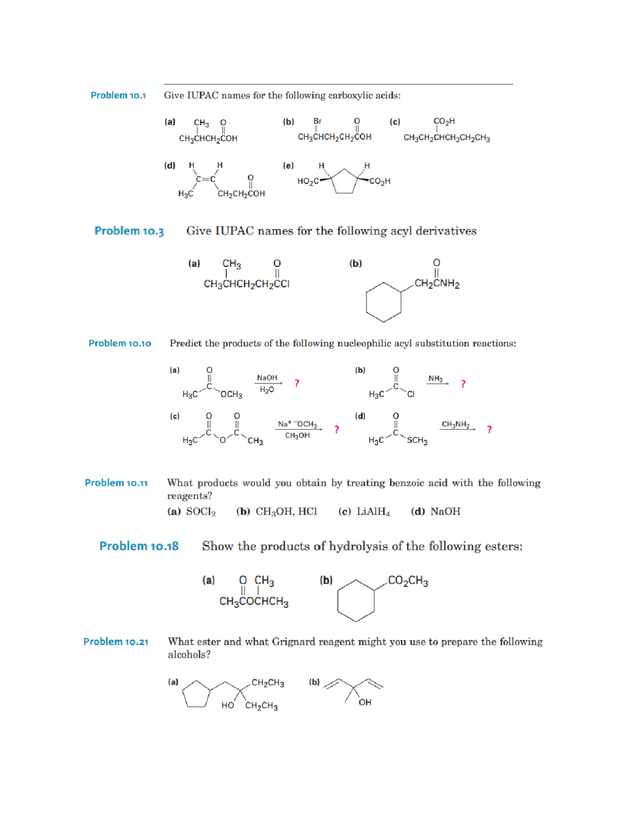Chapter 10 Practice problems | Assignments Organic Chemistry | Docsity