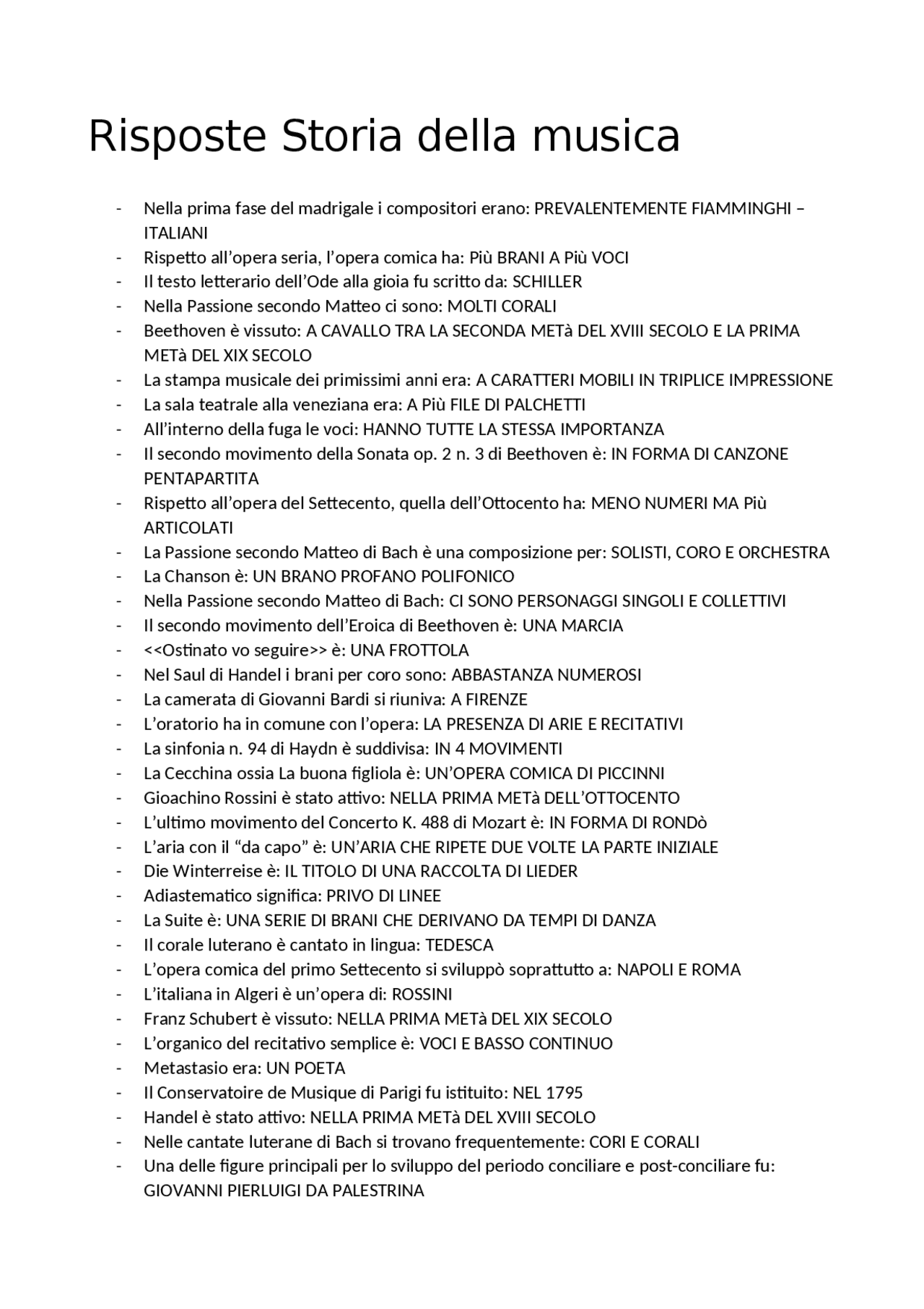 Paniere Storia della Musica 12 cfu Bertieri Maria Chiara | Panieri di ...