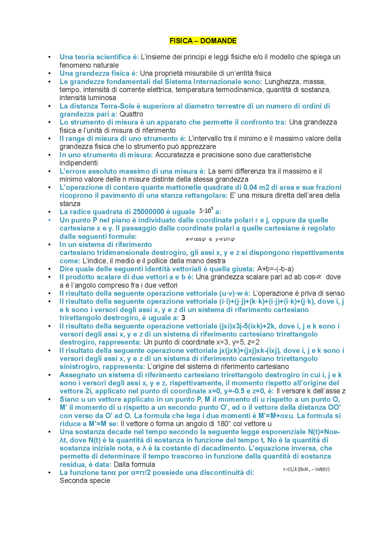 Fisica L8 2023 Unimercatorum Inedite Panieri Di Fisica Docsity