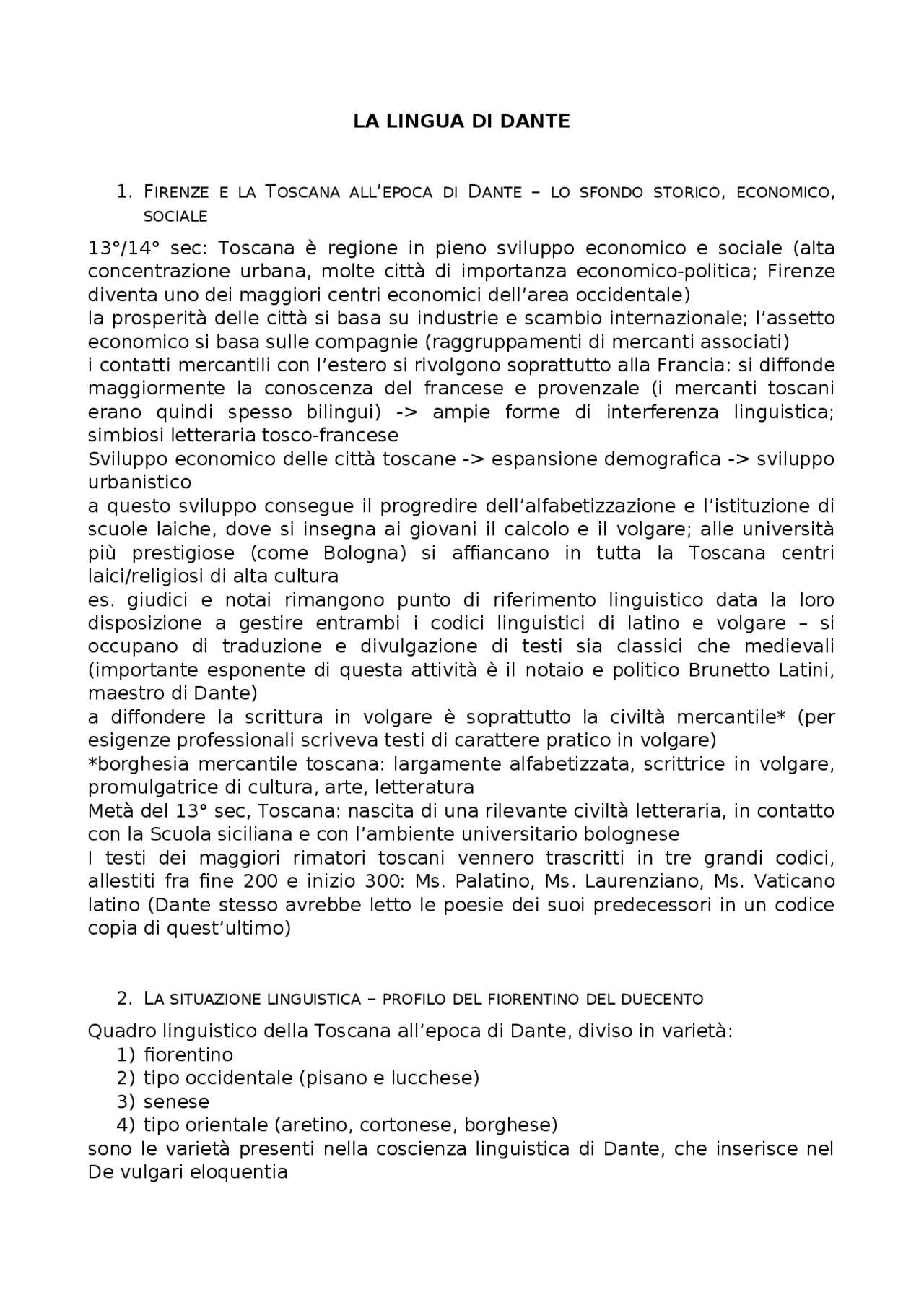 Riassunto libro "La lingua di Dante" di Paola Manni | Schemi e mappe ...