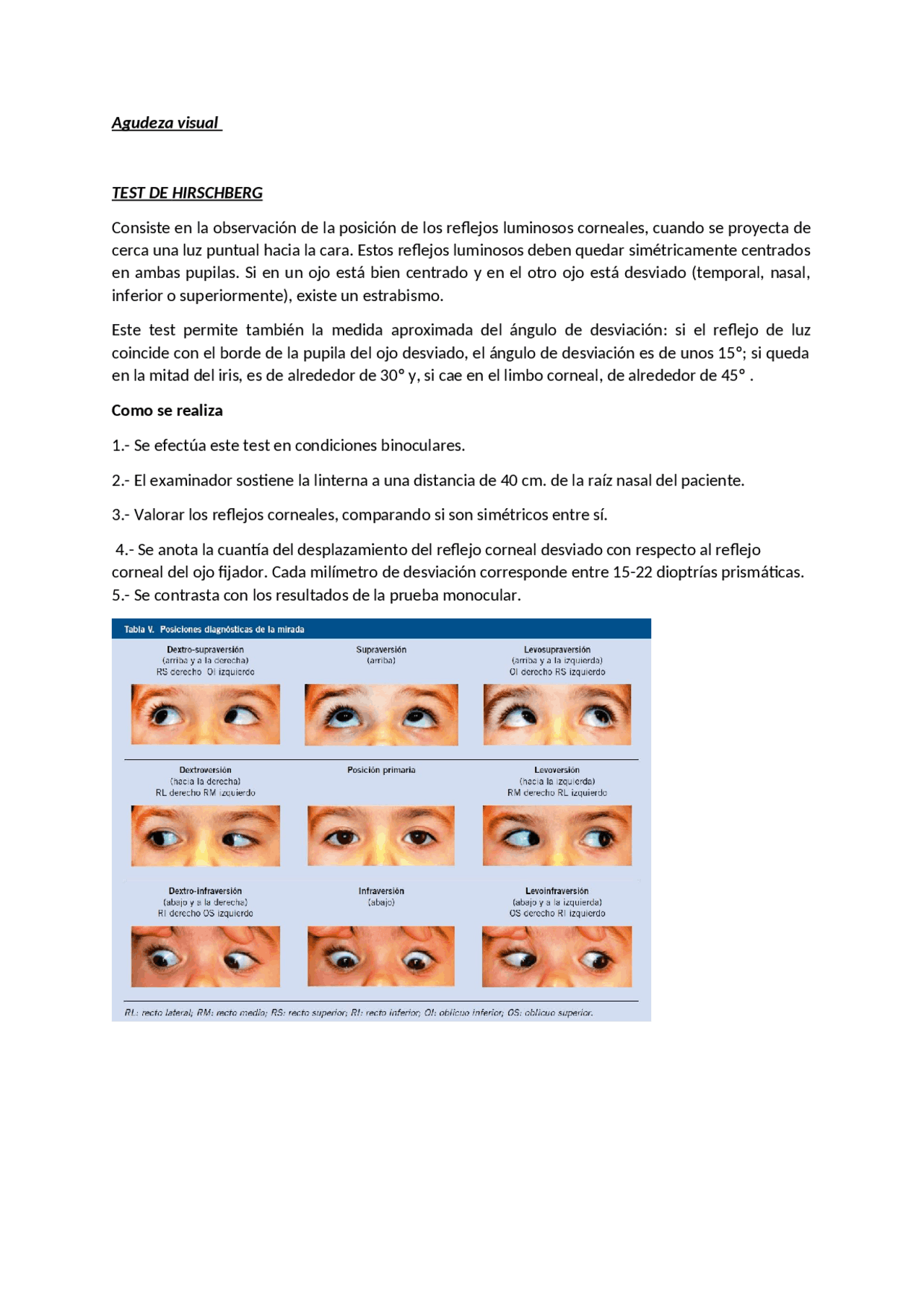 Examen Fisico De Oftalmologia Resúmenes De Oftalmología Docsity