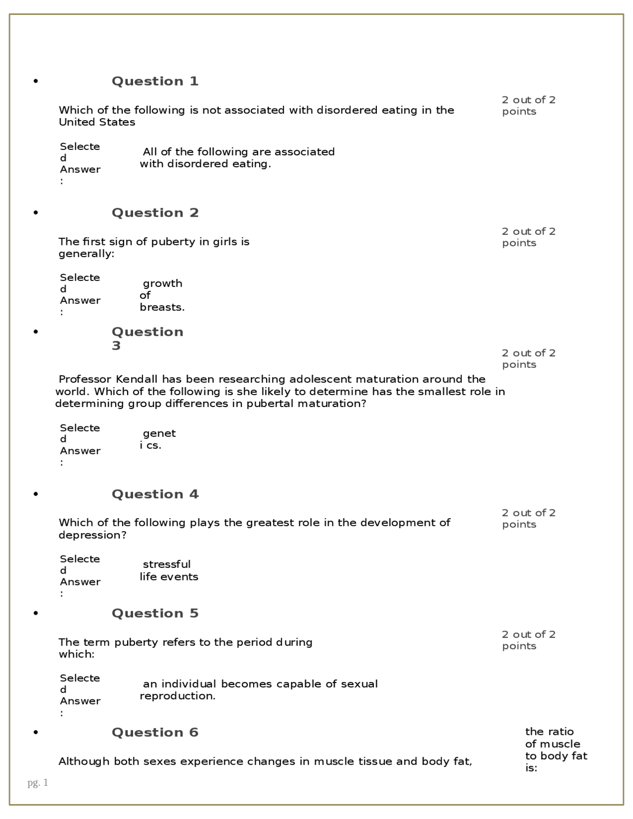 HD 302 Study Guide|HD 302 Study Guide | Exams Finance | Docsity