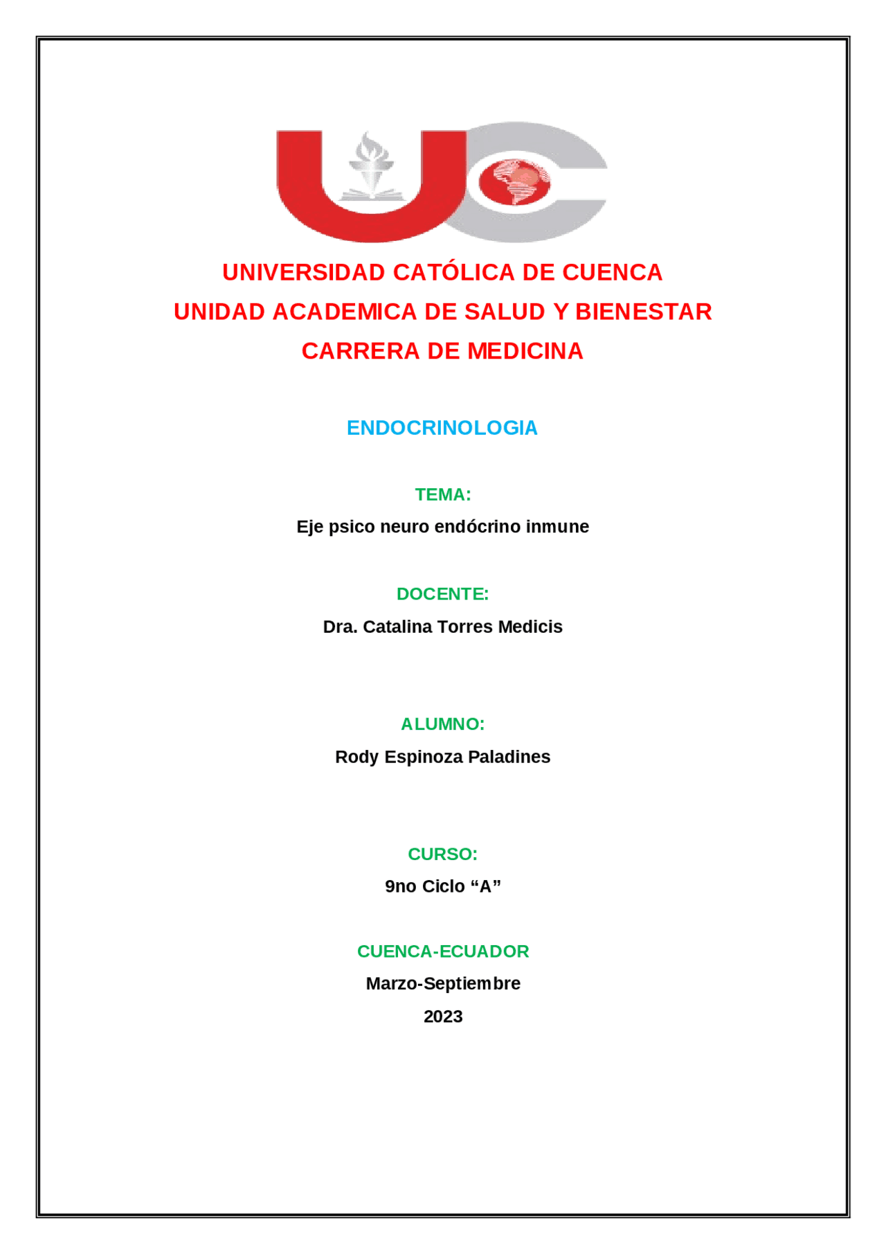 Eje Psiconeuroendocrino Inmune Resúmenes De Endocrinología Docsity