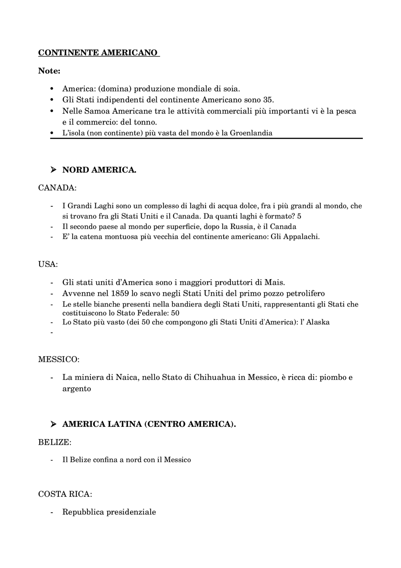 Il Continente Americano Appunti Di Geografia Docsity