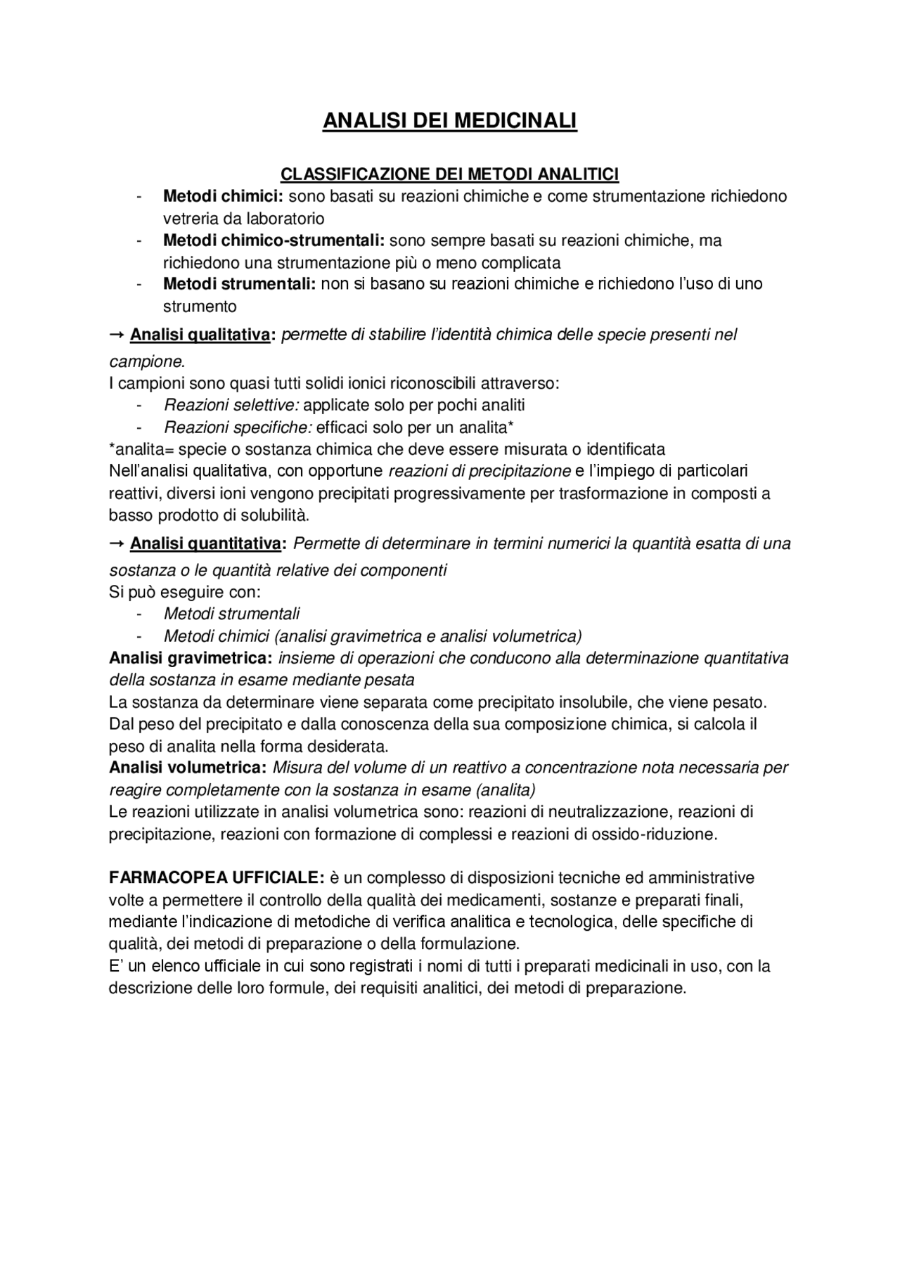 Analisi Dei Medicinali Schemi Per Corsi Di Laurea In Ctf Schemi E