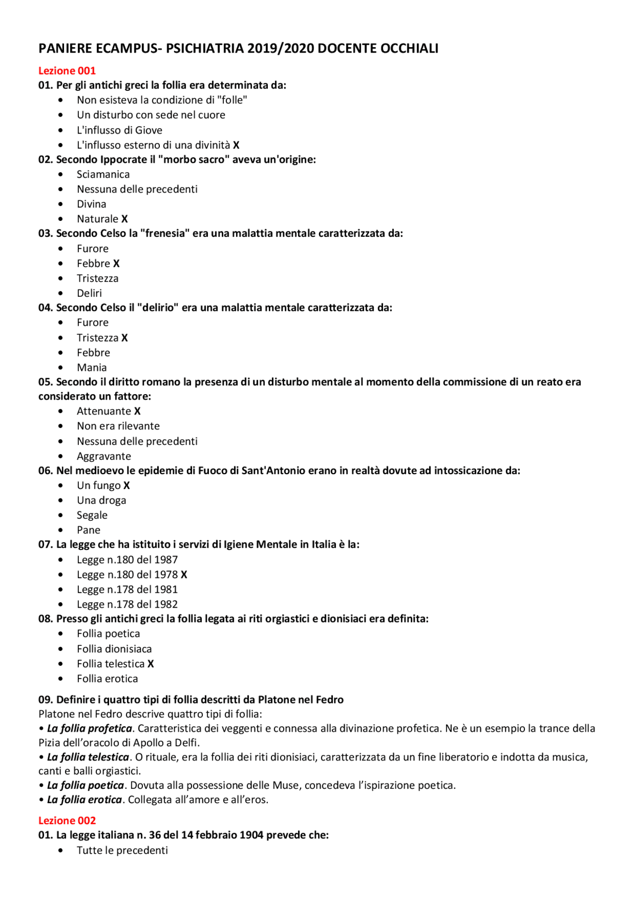 Paniere Ecampus Scienze Psichiatriche 2019 2020 Occhiali Panieri Di