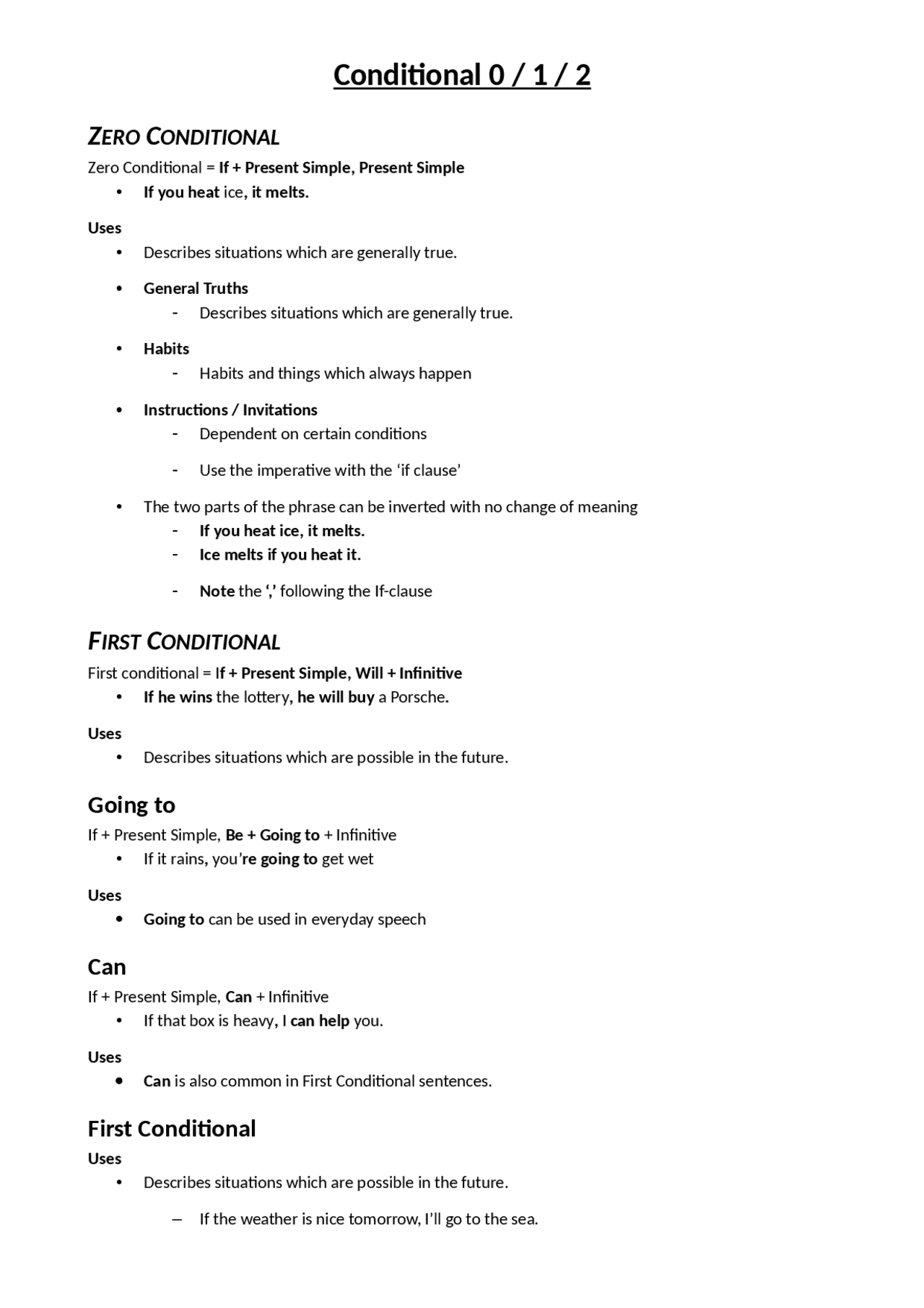 Come Usare Il Conditional Appunti Di Lingua Inglese Docsity