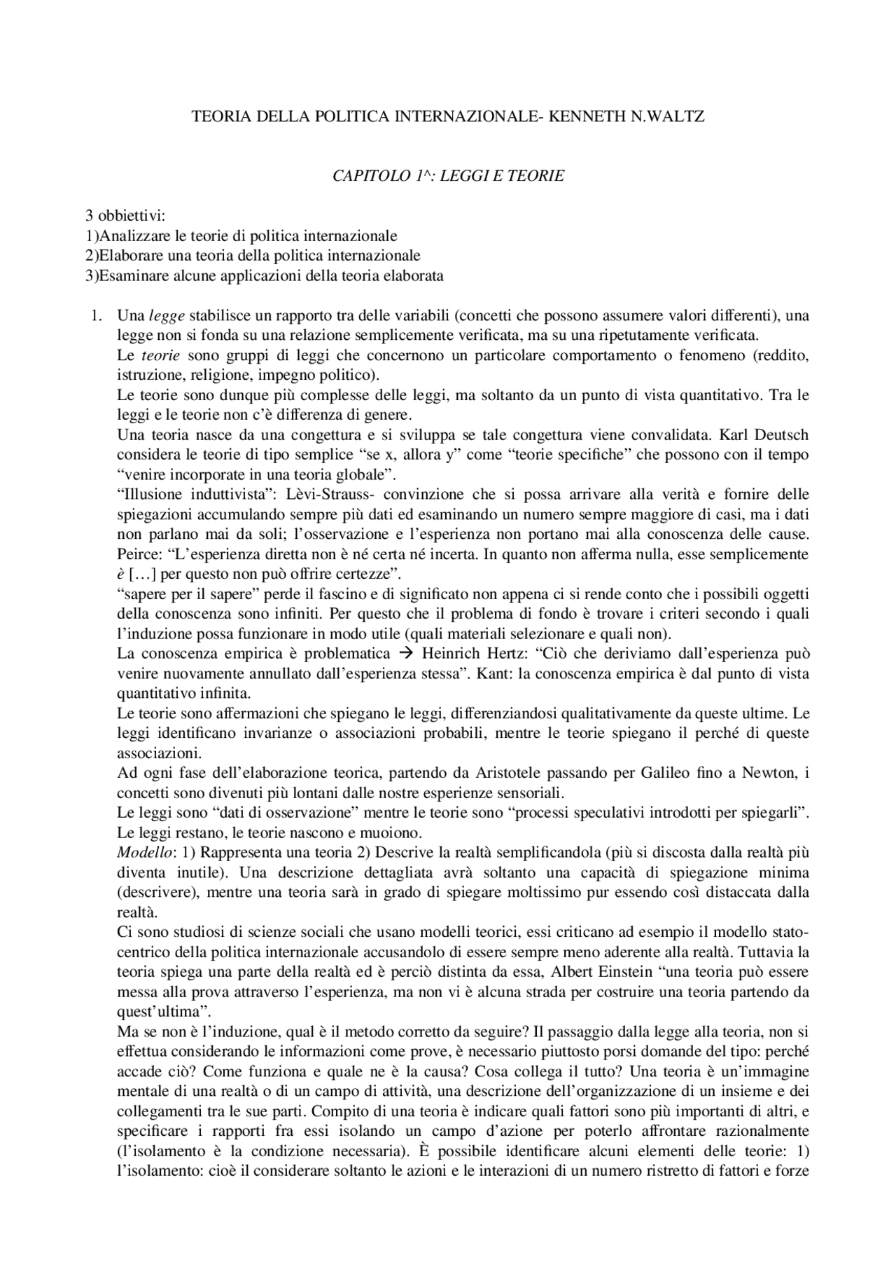 Riassunto primi 3 capitoli del libro TEORIA DELLA POLITICA ...