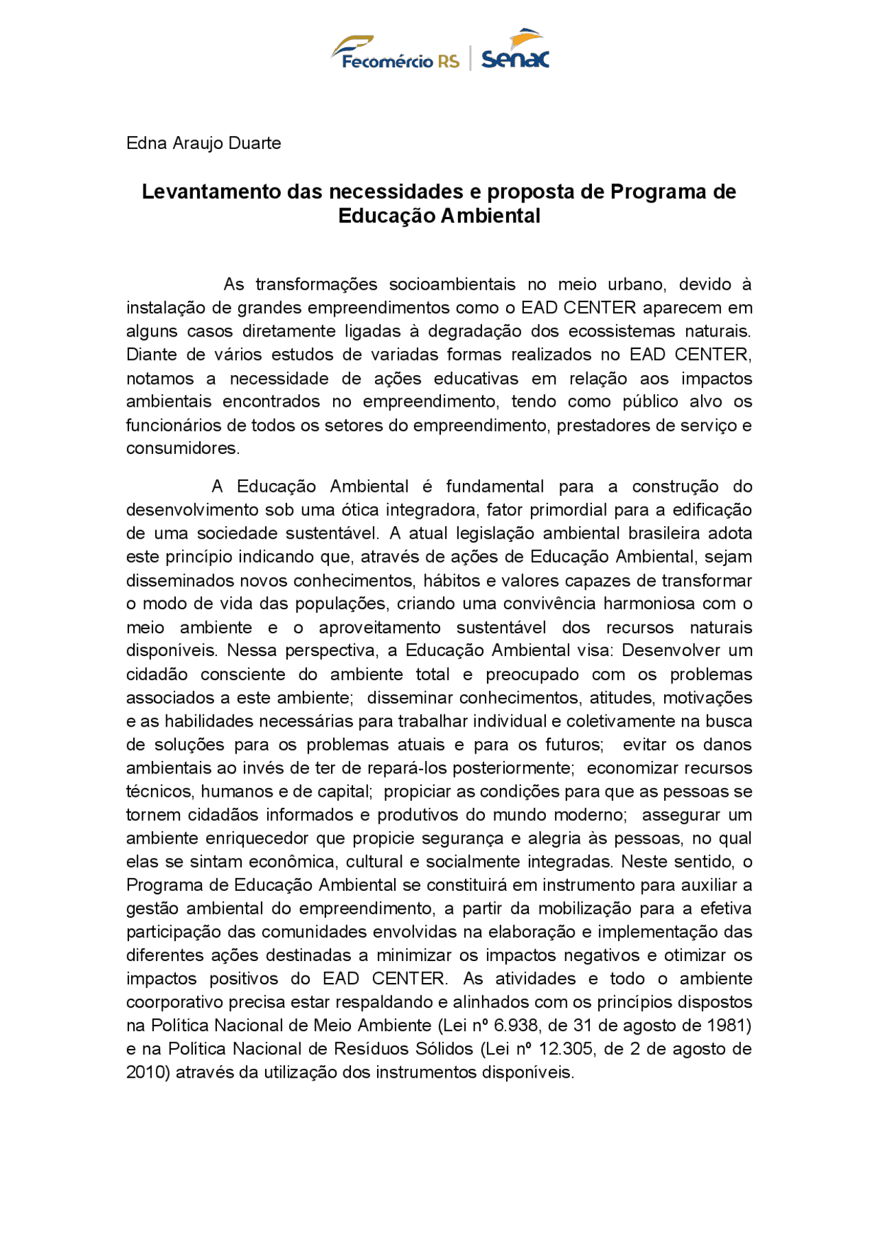 Plano De Educação Ambiental Slides Física Para Ensino Médio Docsity
