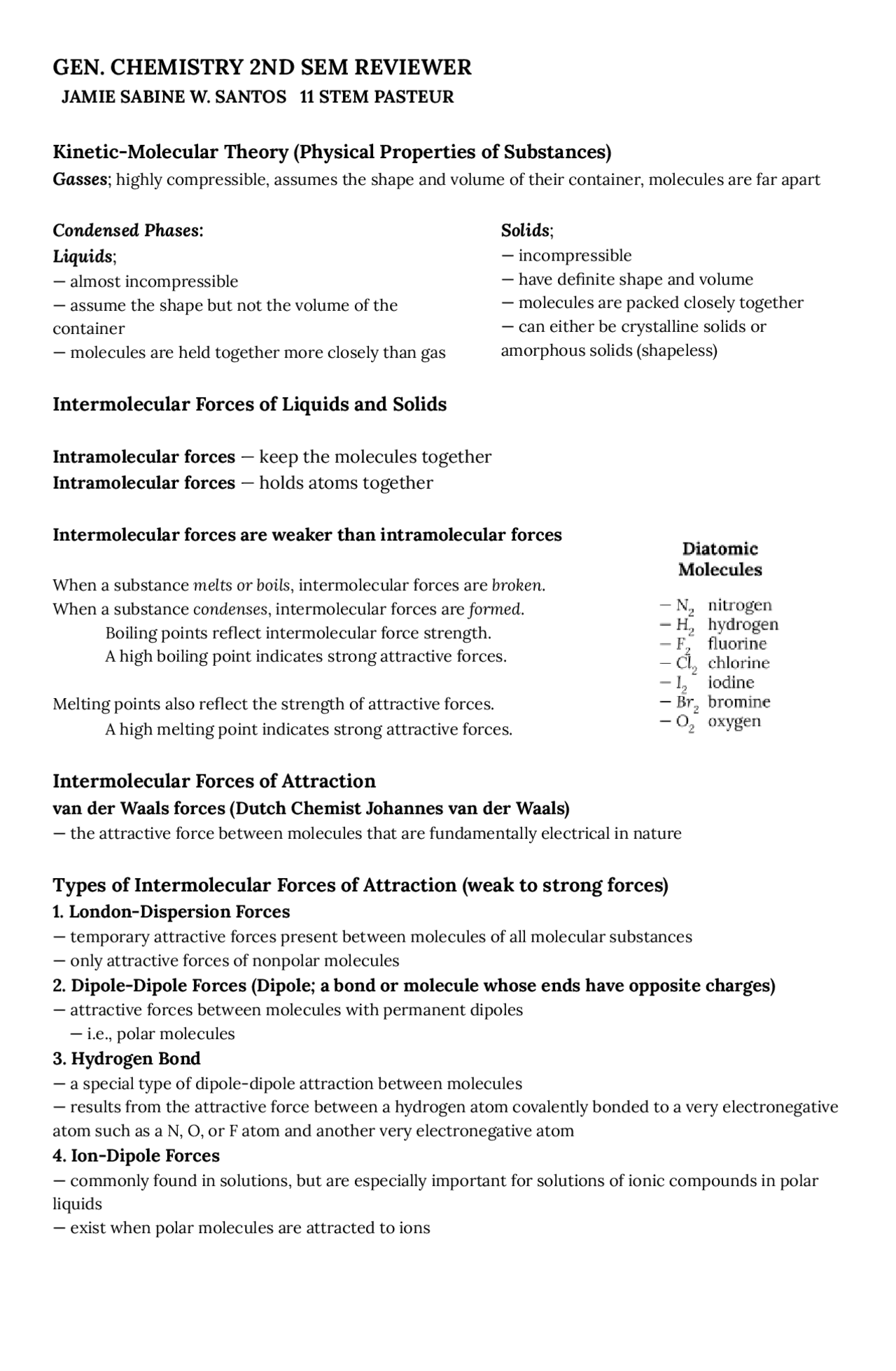 Exam guide For Chemistry | Study notes Chemistry | Docsity