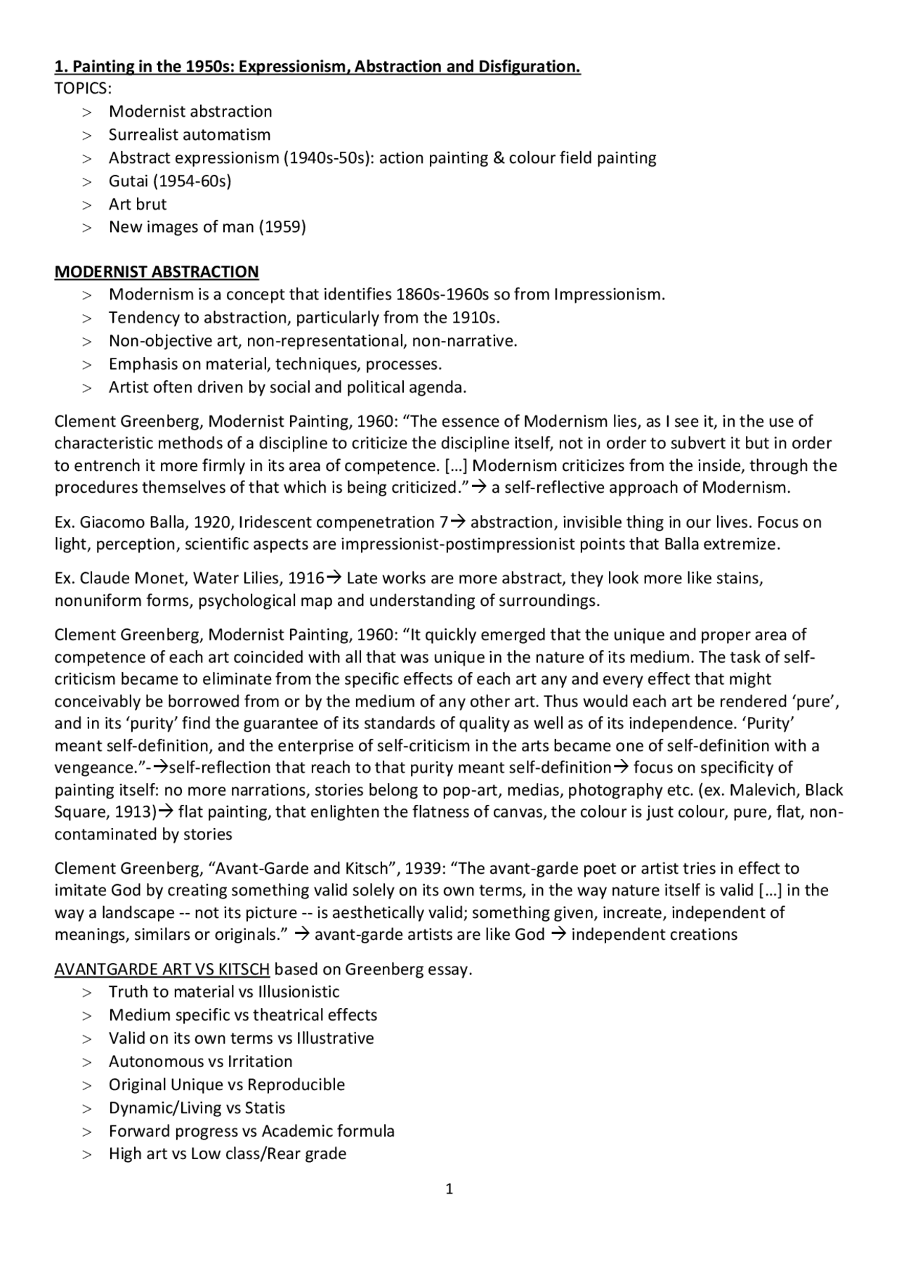 Modern&Contemporary art notes | Appunti di Storia dell'arte ...