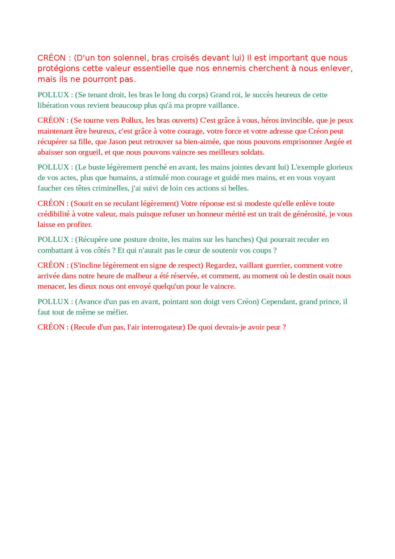 Acte 4 scene 2 de medee | Résumés Français | Docsity