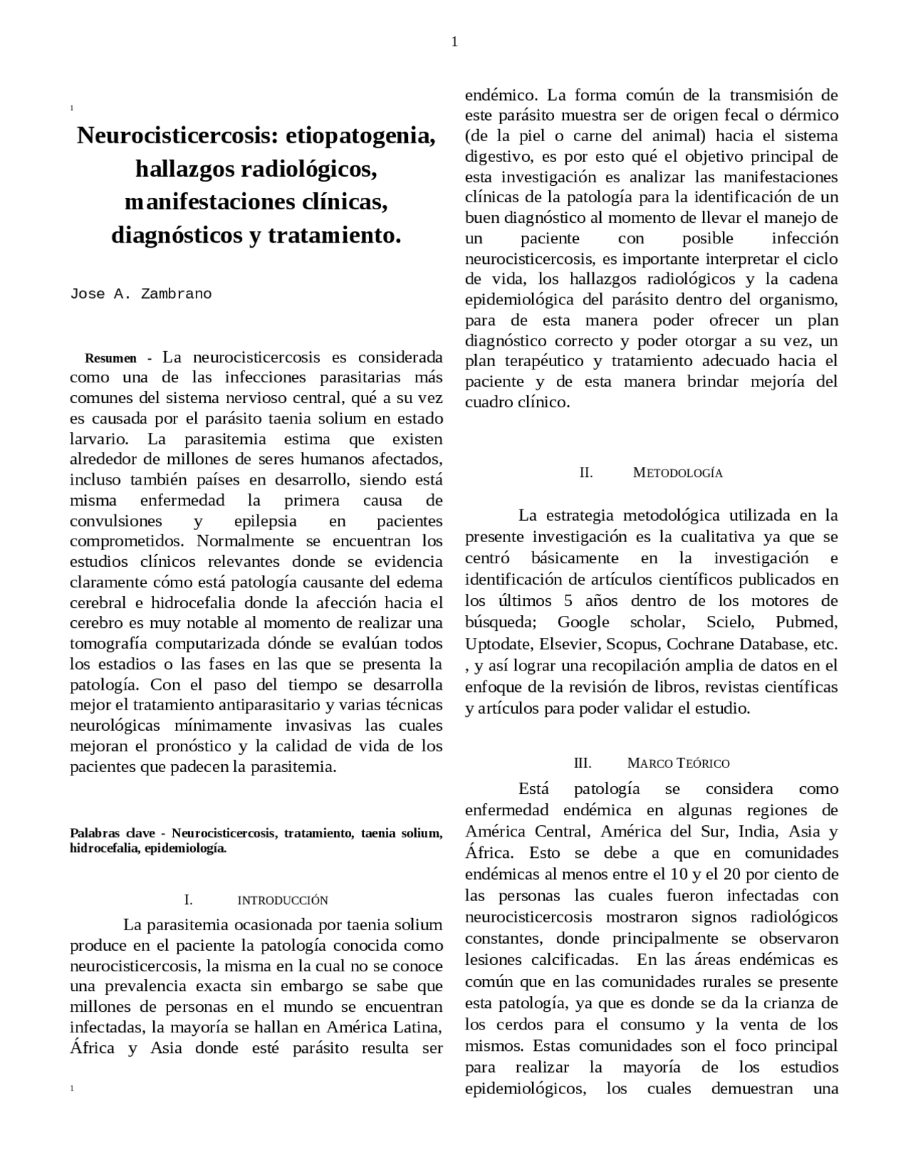Neurocisticercosis: etiopatogenia, hallazgos radiológicos, manifestaciones clínicas, diagn ...