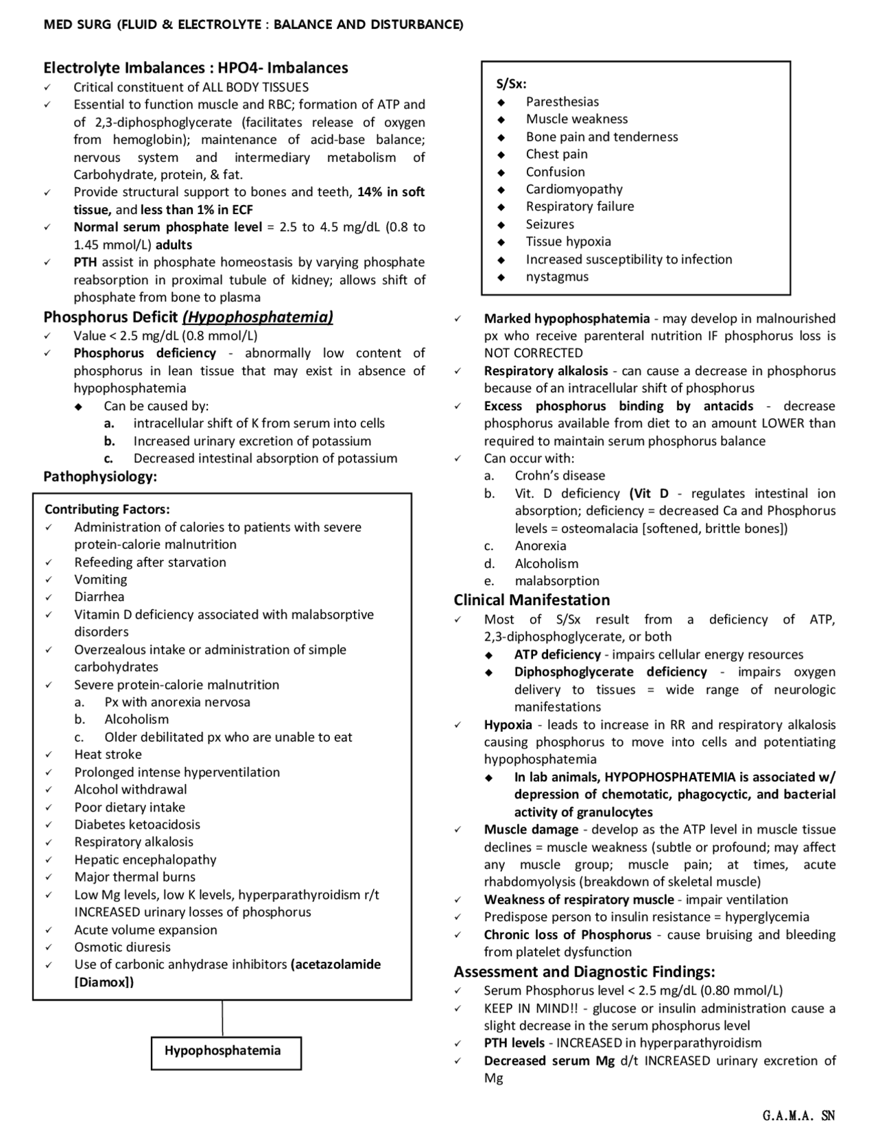 Medical Surgical in Nursing Electrolyte Imbalances | Lecture notes ...