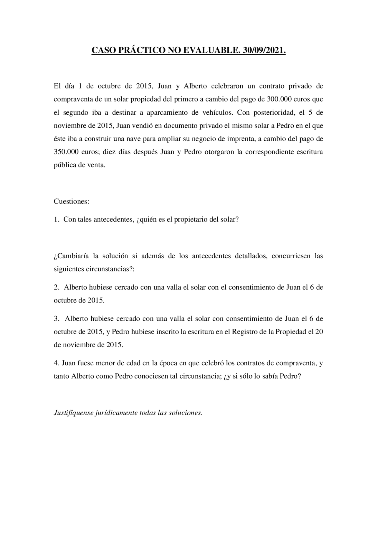 Tema 2 Derechos Reales | Ejercicios de Derecho Civil | Docsity