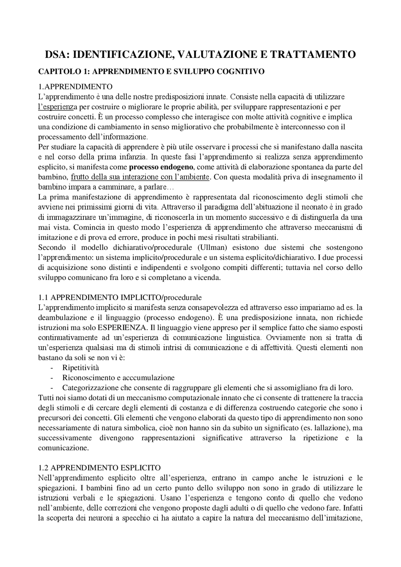 DSA:IDENTIFICAZIONE, VALUTAZIONE E TRATTAMENTO. Indicazioni per gli ...
