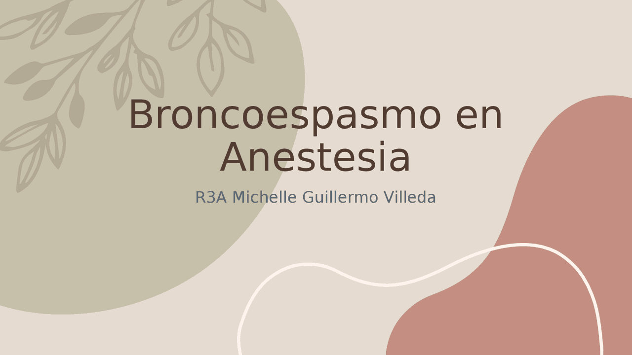 Manejo del broncoespasmo en anestesia | Diapositivas de Anestesiología ...