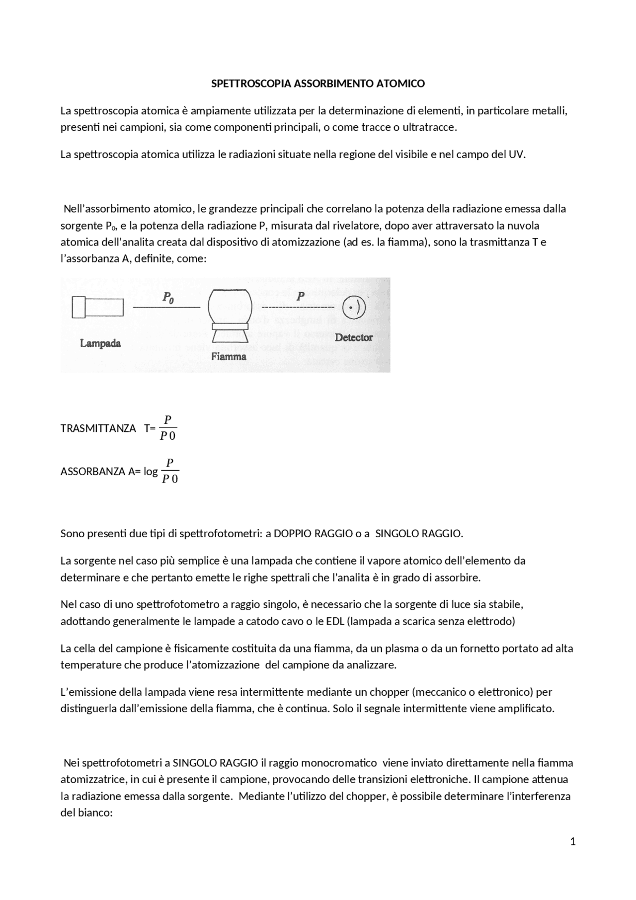 Assorbimento atomico | Appunti di Chimica analitica strumentale | Docsity