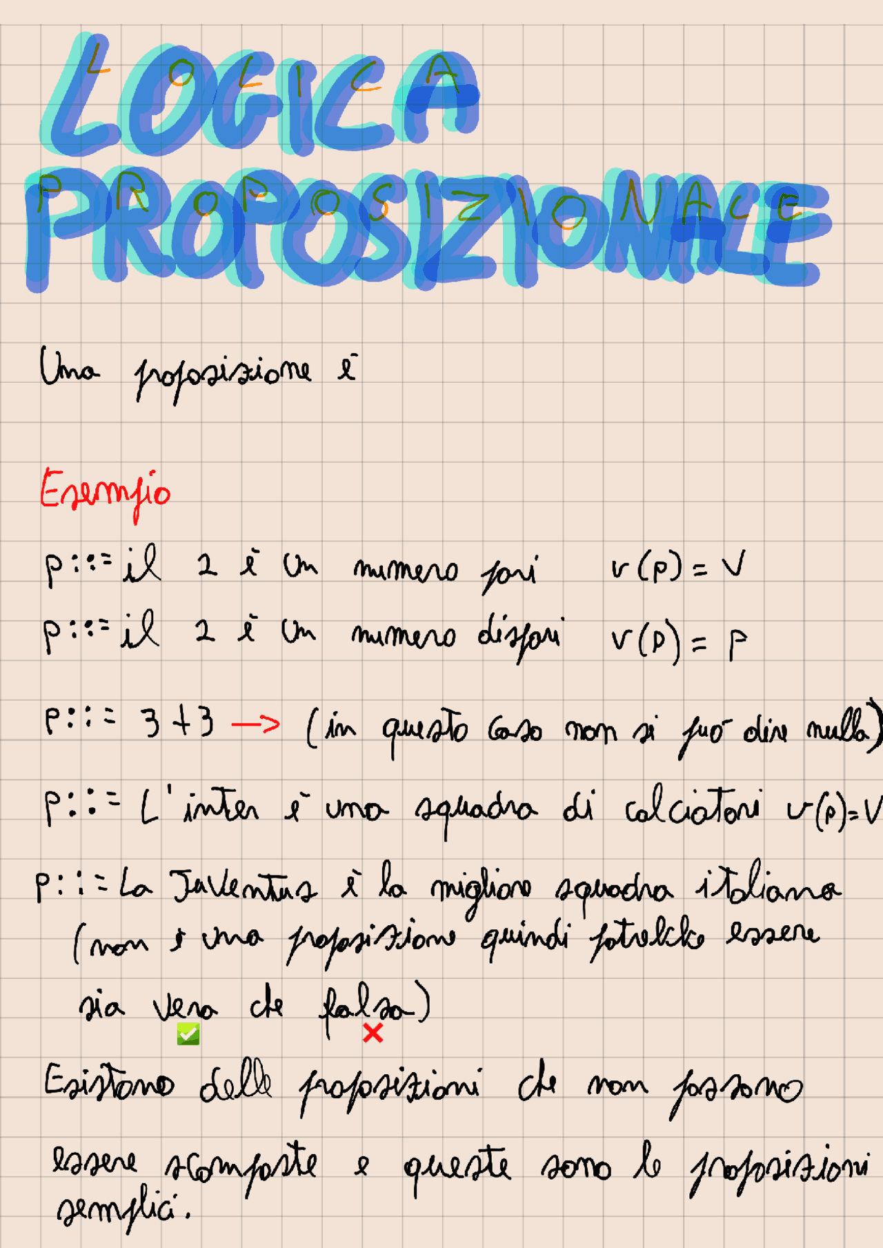 Logica Proposizionale | Appunti di Logica Matematica | Docsity