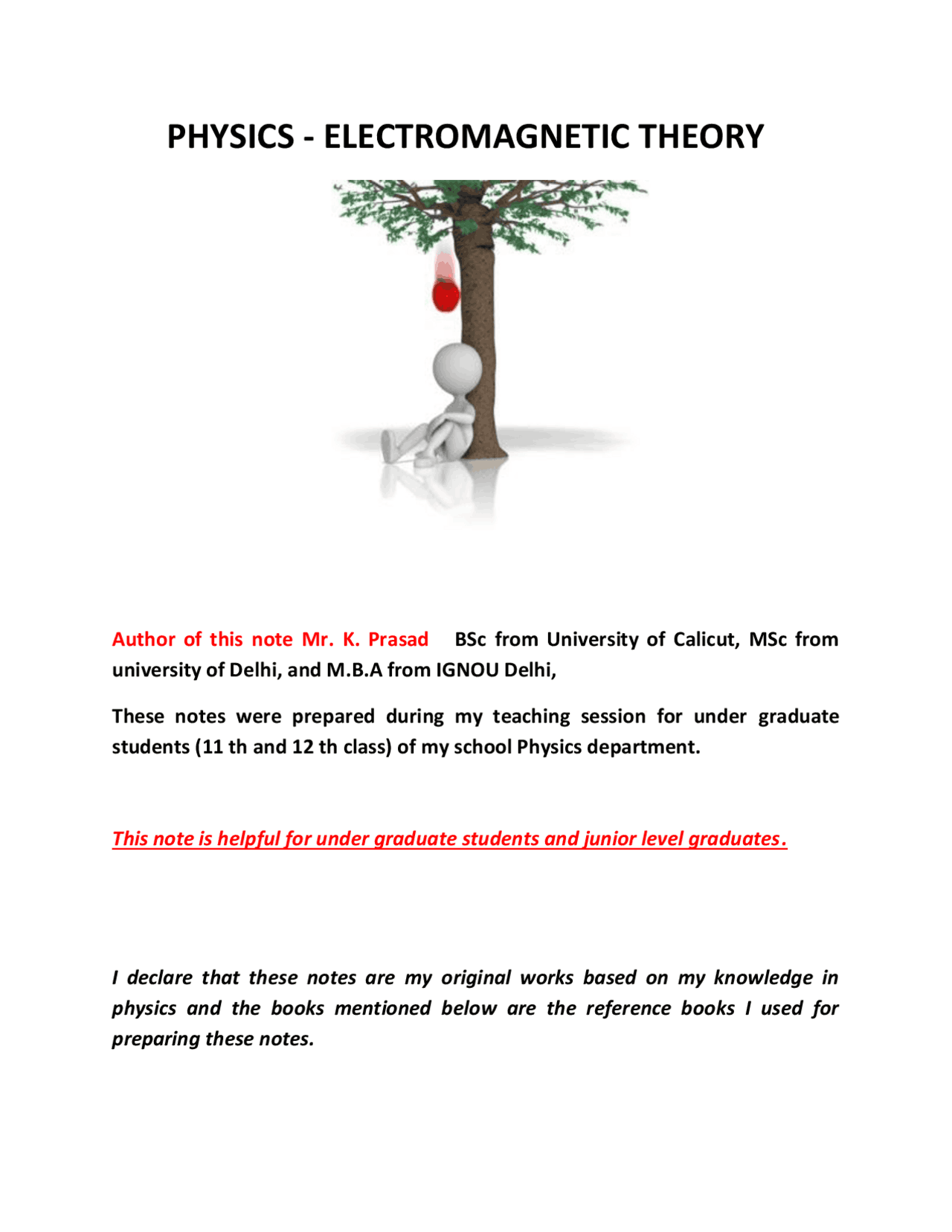 Physics Electromagnetic Theory Study Notes Physics Docsity