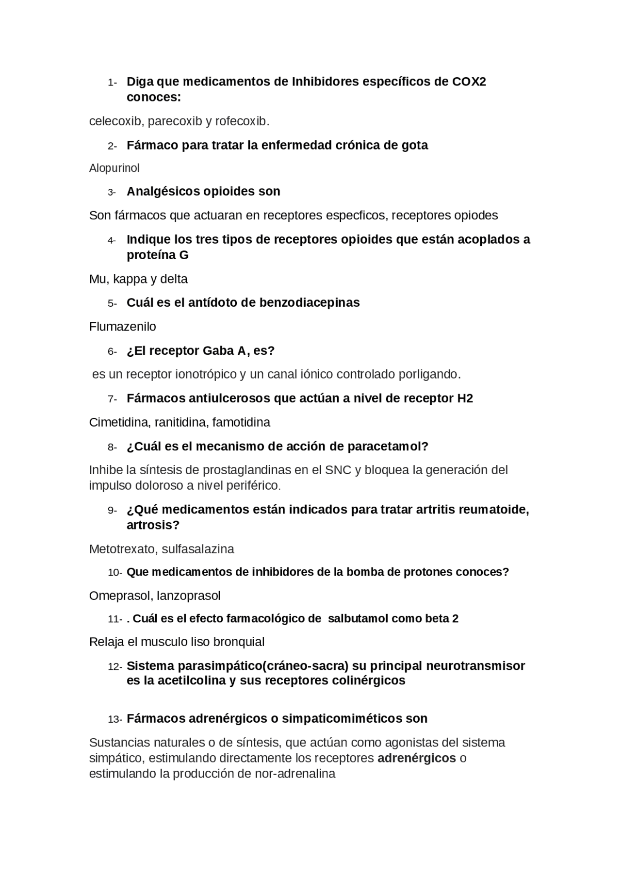 Preguntas Farmacología tercera unidad | Exámenes de Farmacología | Docsity