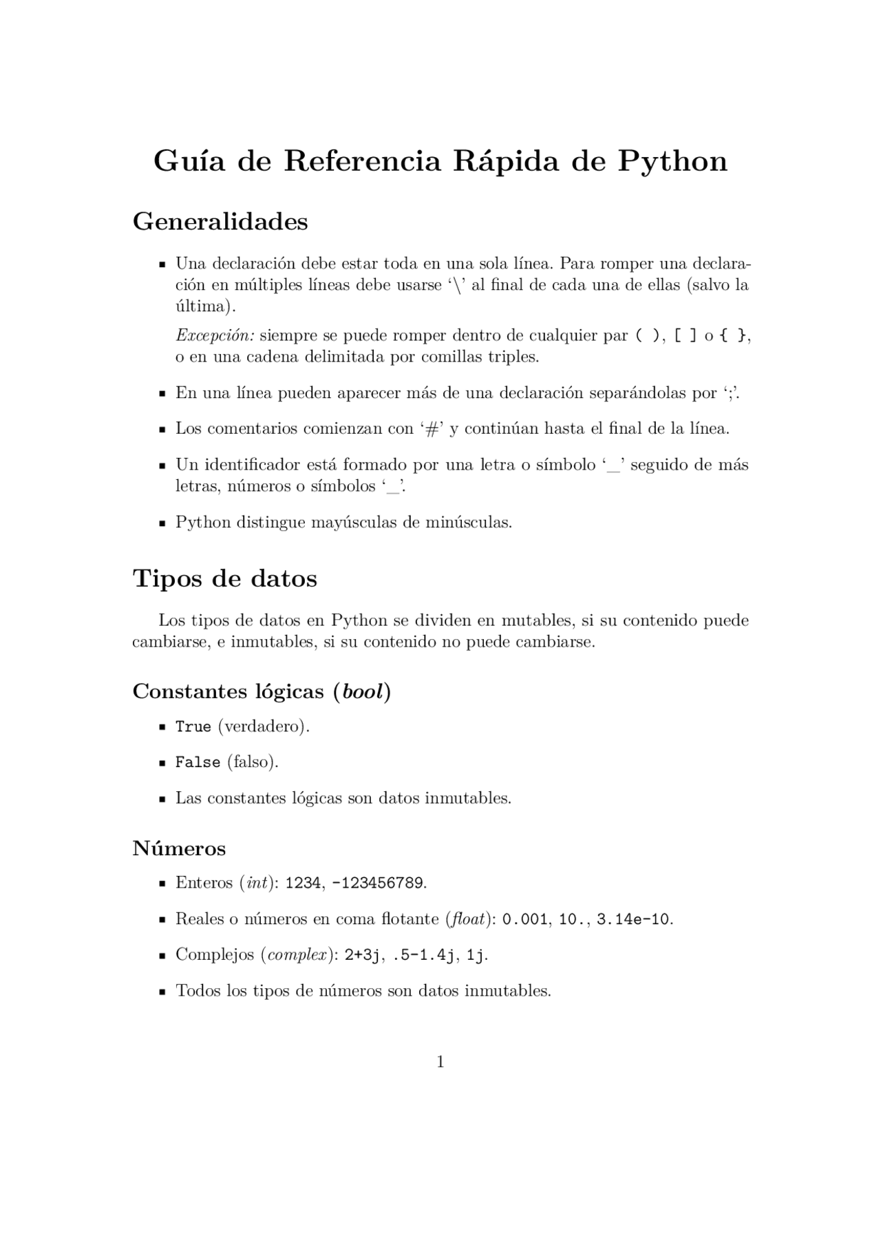 Guía Python con las notaciones báscicas del lenguaje | Apuntes de ...
