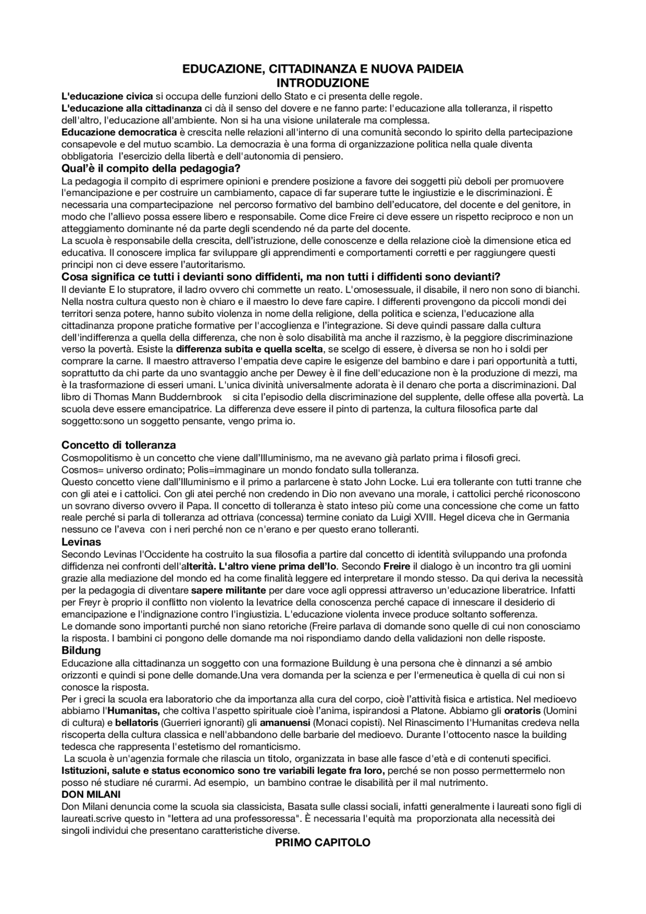 Educazione E Nuova Paideia Appunti Di Pedagogia Docsity