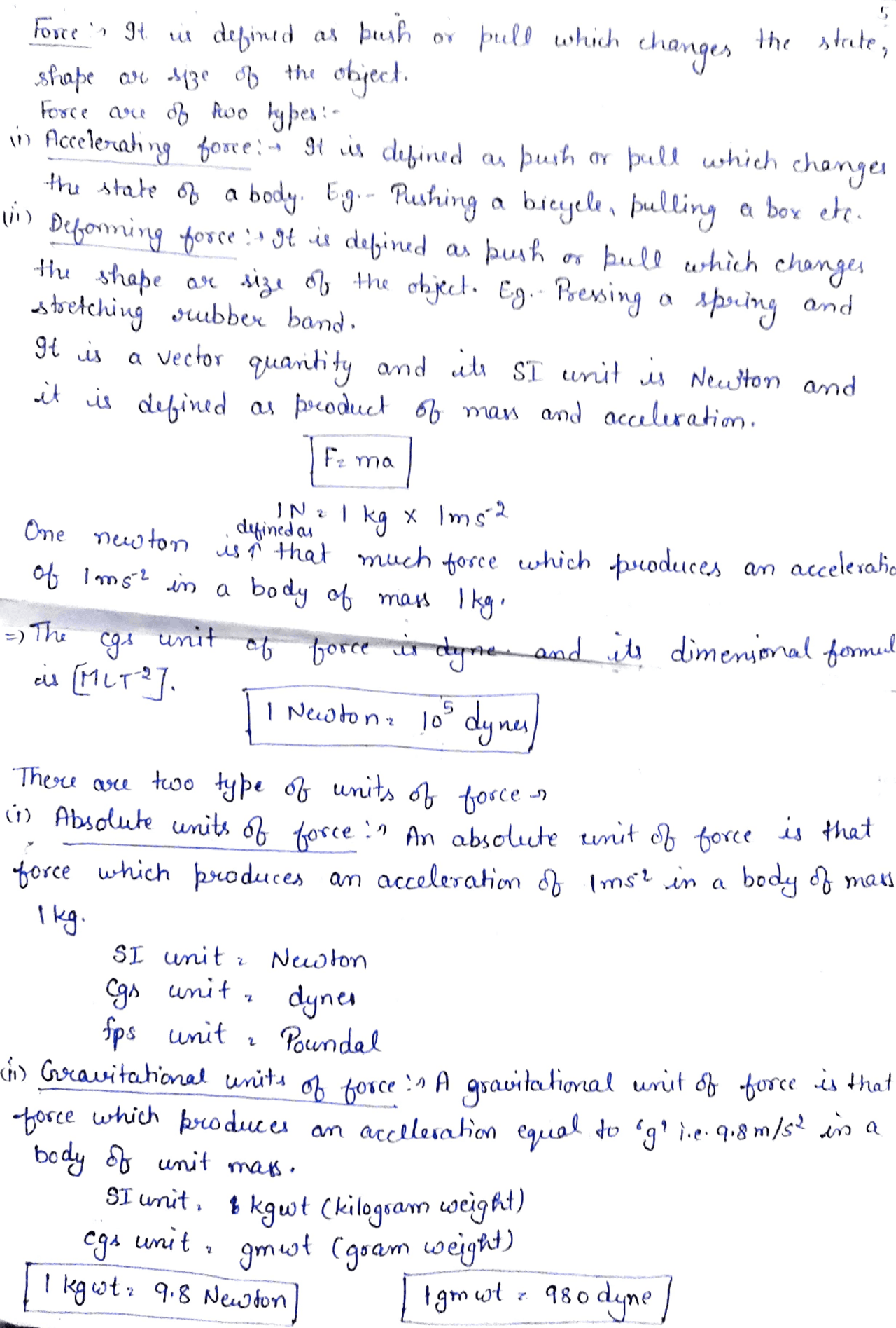 Force And Motion Lecture Lecture Notes Physics Docsity