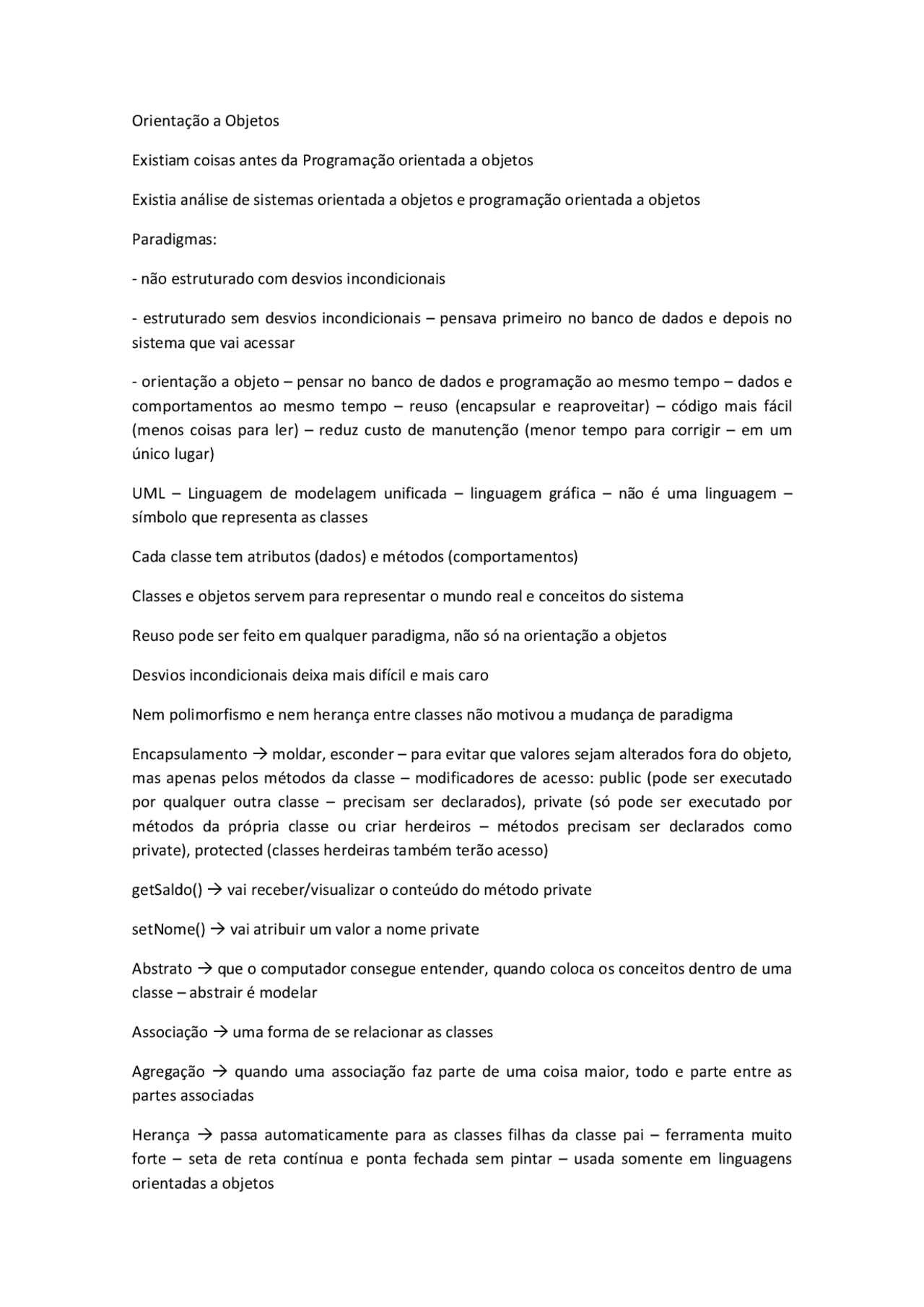 Resumo Programação Orientada A Objetos Resumos Programação Orientada