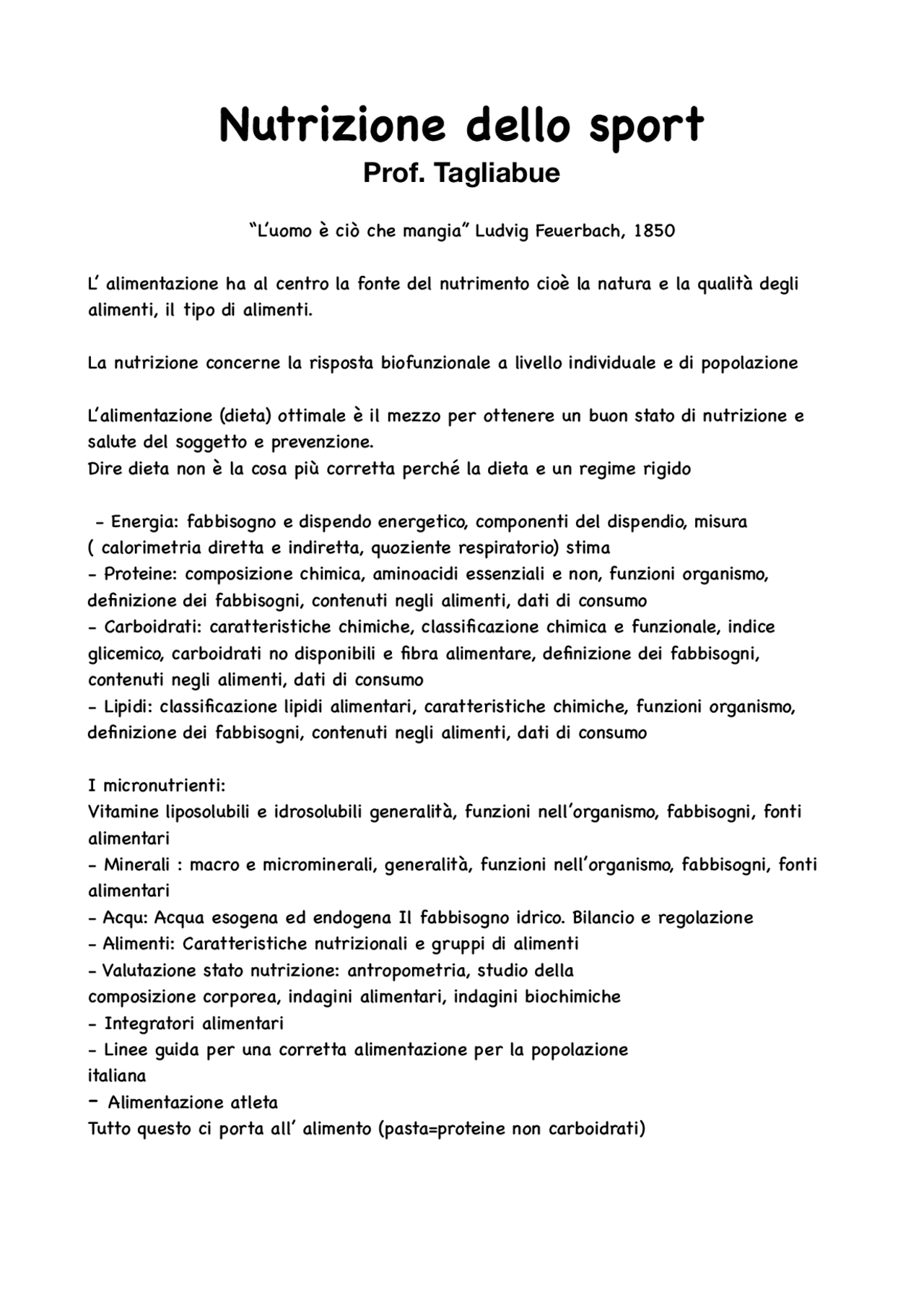 Nutrizione Prof Tagliabue Scienze Motorie Appunti Di Scienze Degli